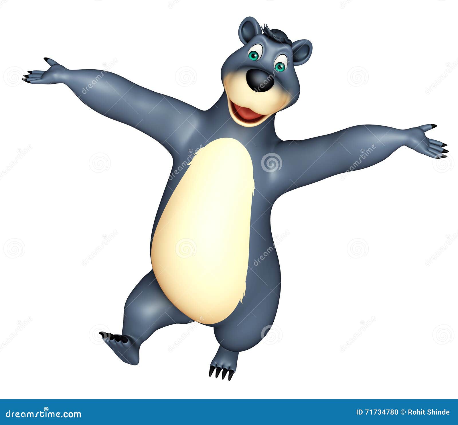 Cute Funny Bear Cartoon Character Stock Illustration - Illustration of ...
