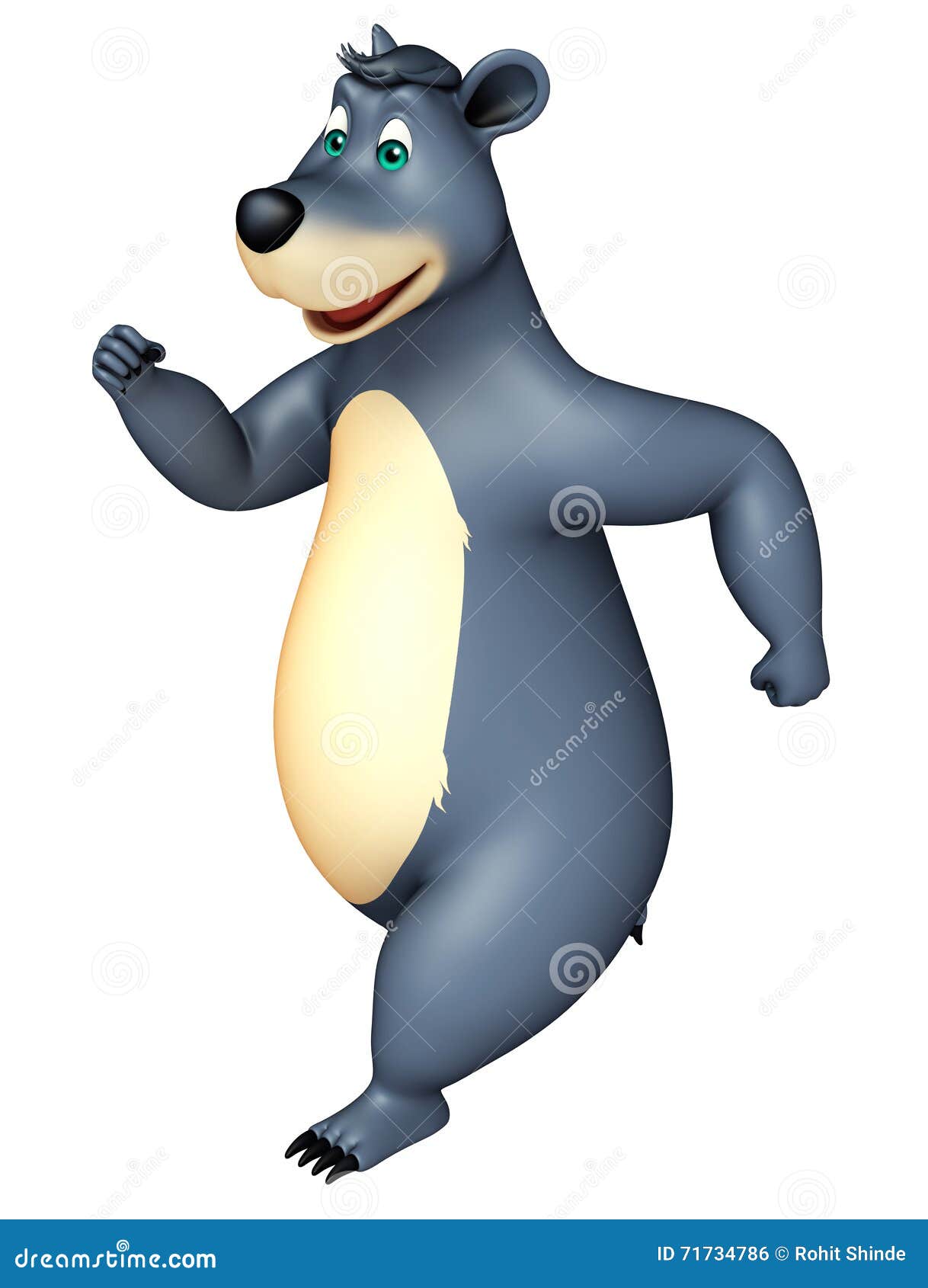Cute Funny Bear Cartoon Character Stock Illustration - Illustration of ...