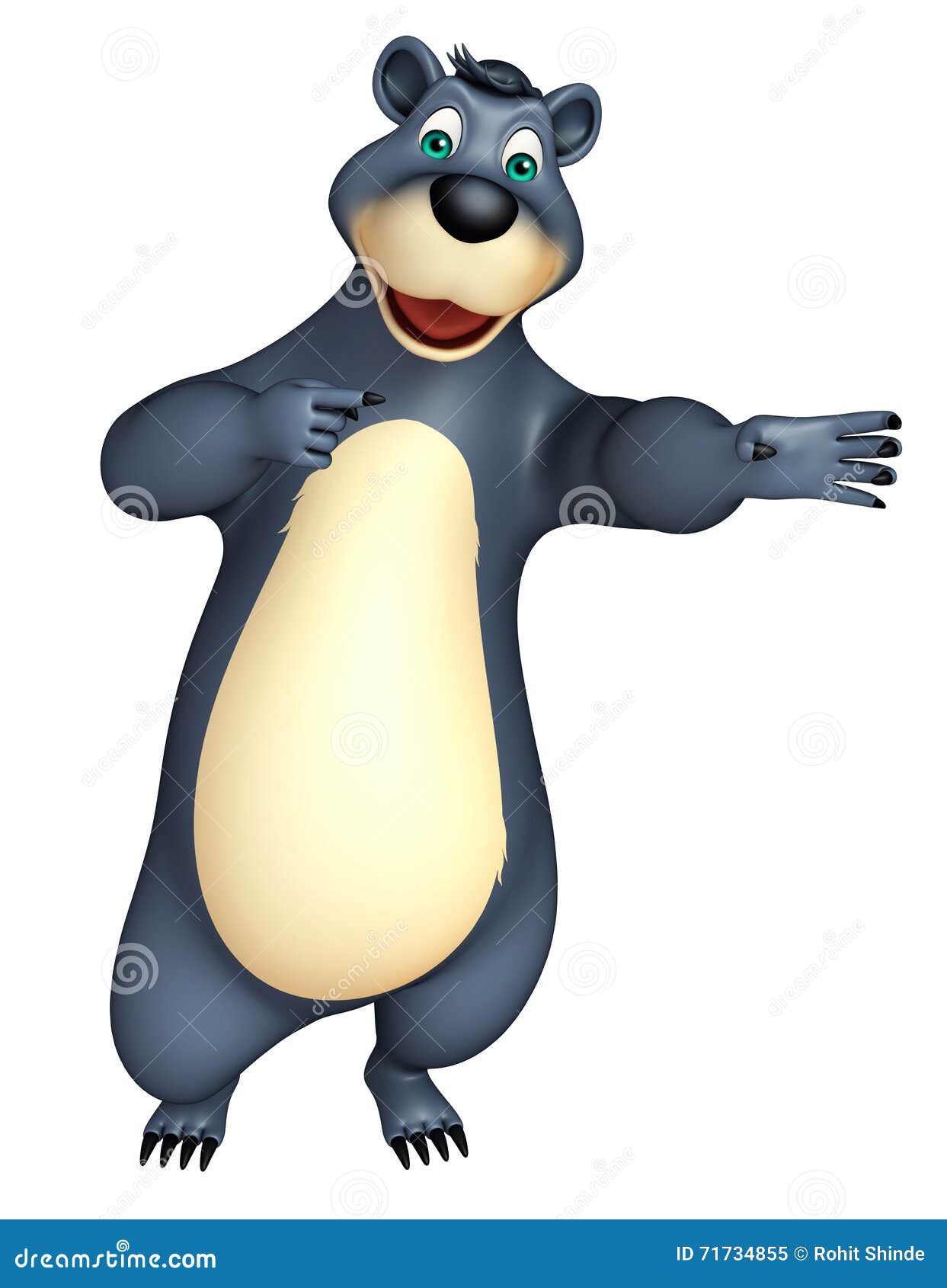 Cute Funny Bear Cartoon Character Stock Illustration - Illustration of ...
