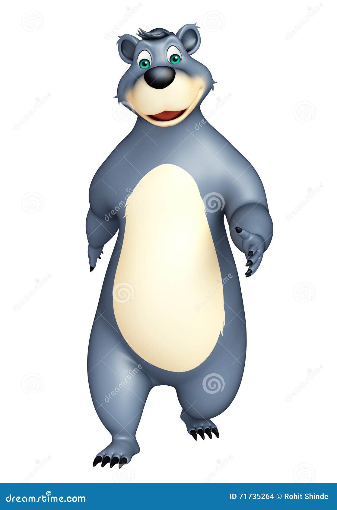 Cute Funny Bear Cartoon Character Stock Illustration - Illustration of ...