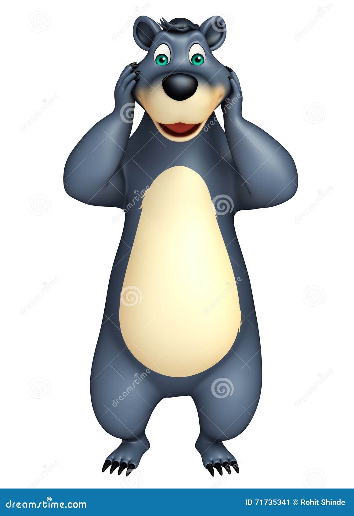 Cute Funny Bear Cartoon Character Stock Illustration - Illustration of ...