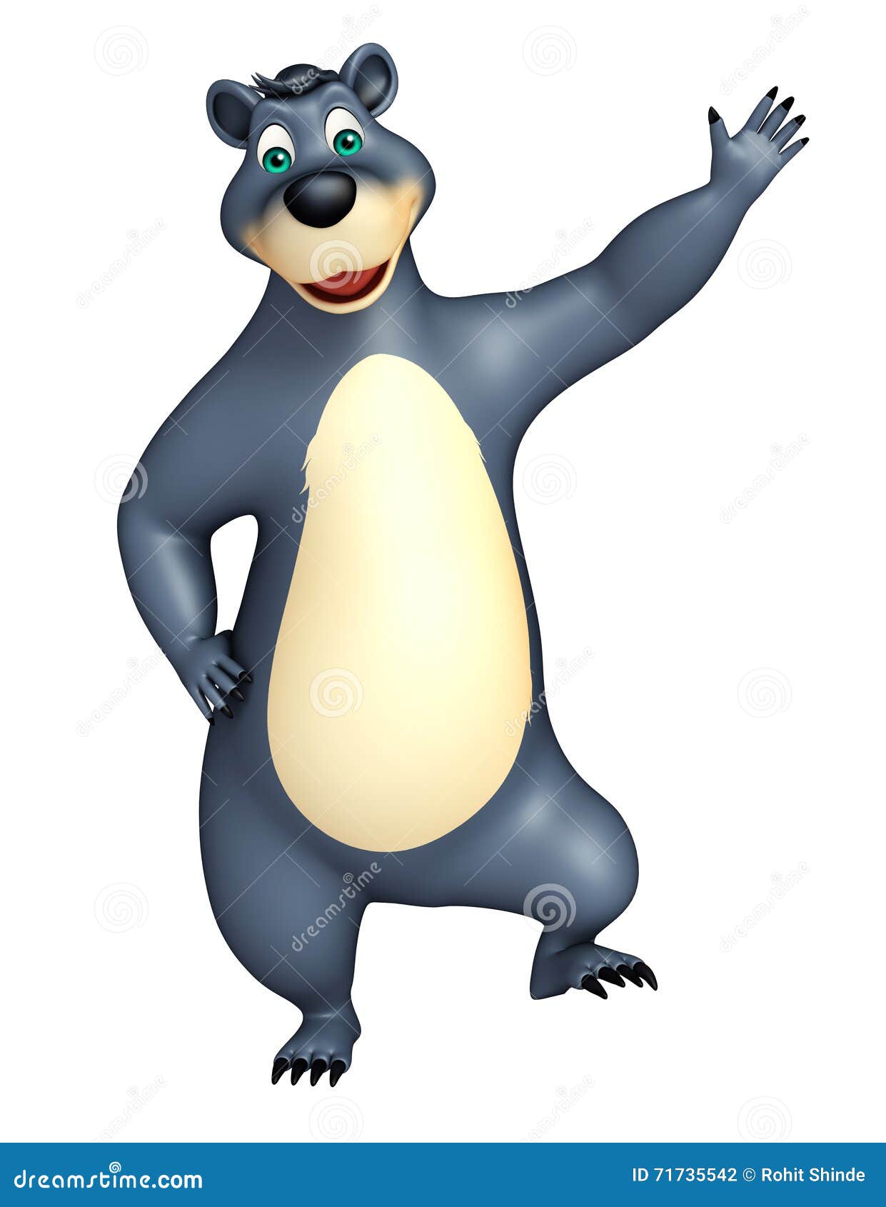 Cute Funny Bear Cartoon Character Stock Illustration - Illustration of ...