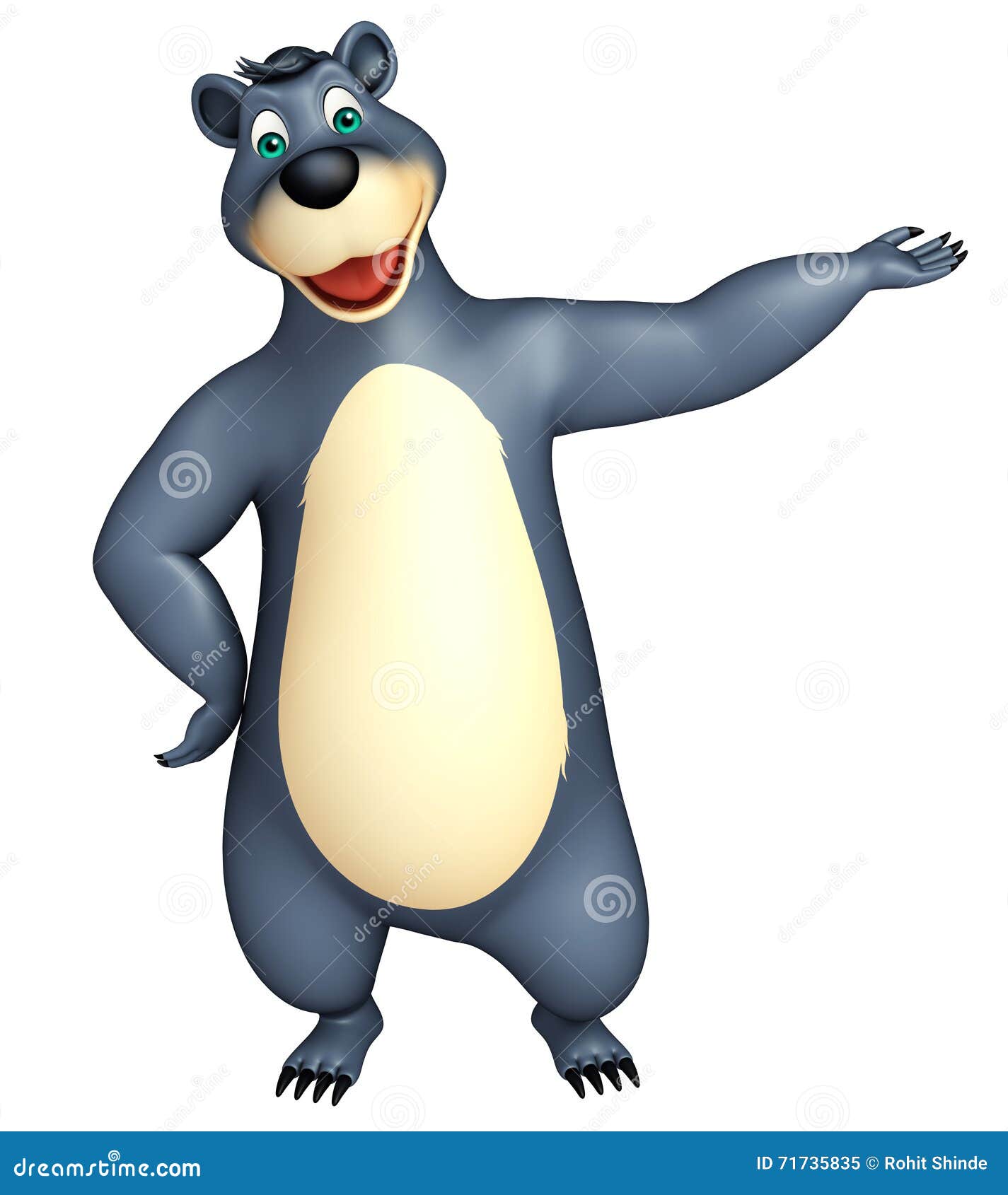 Cute Funny Bear Cartoon Character Stock Illustration - Illustration of ...