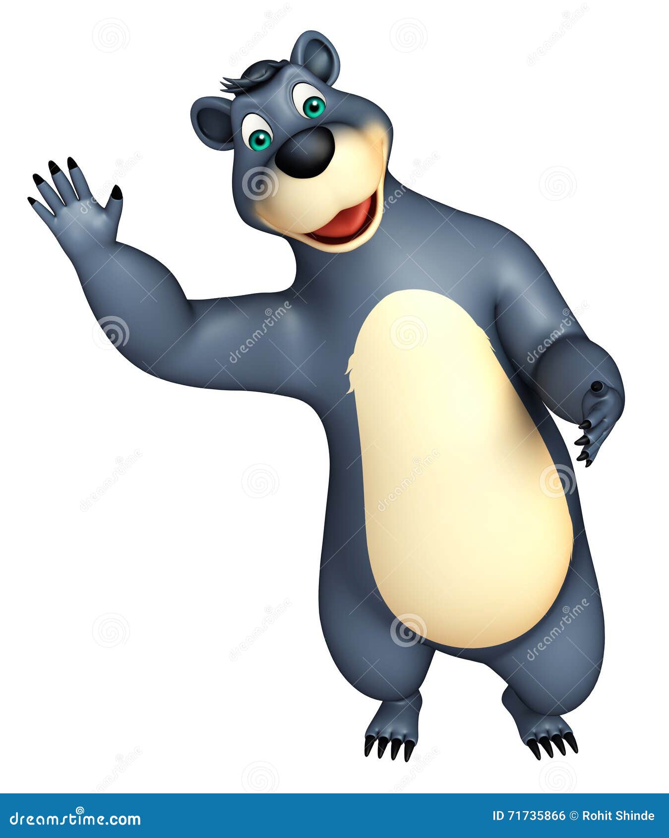 Cute Funny Bear Cartoon Character Stock Illustration - Illustration of ...