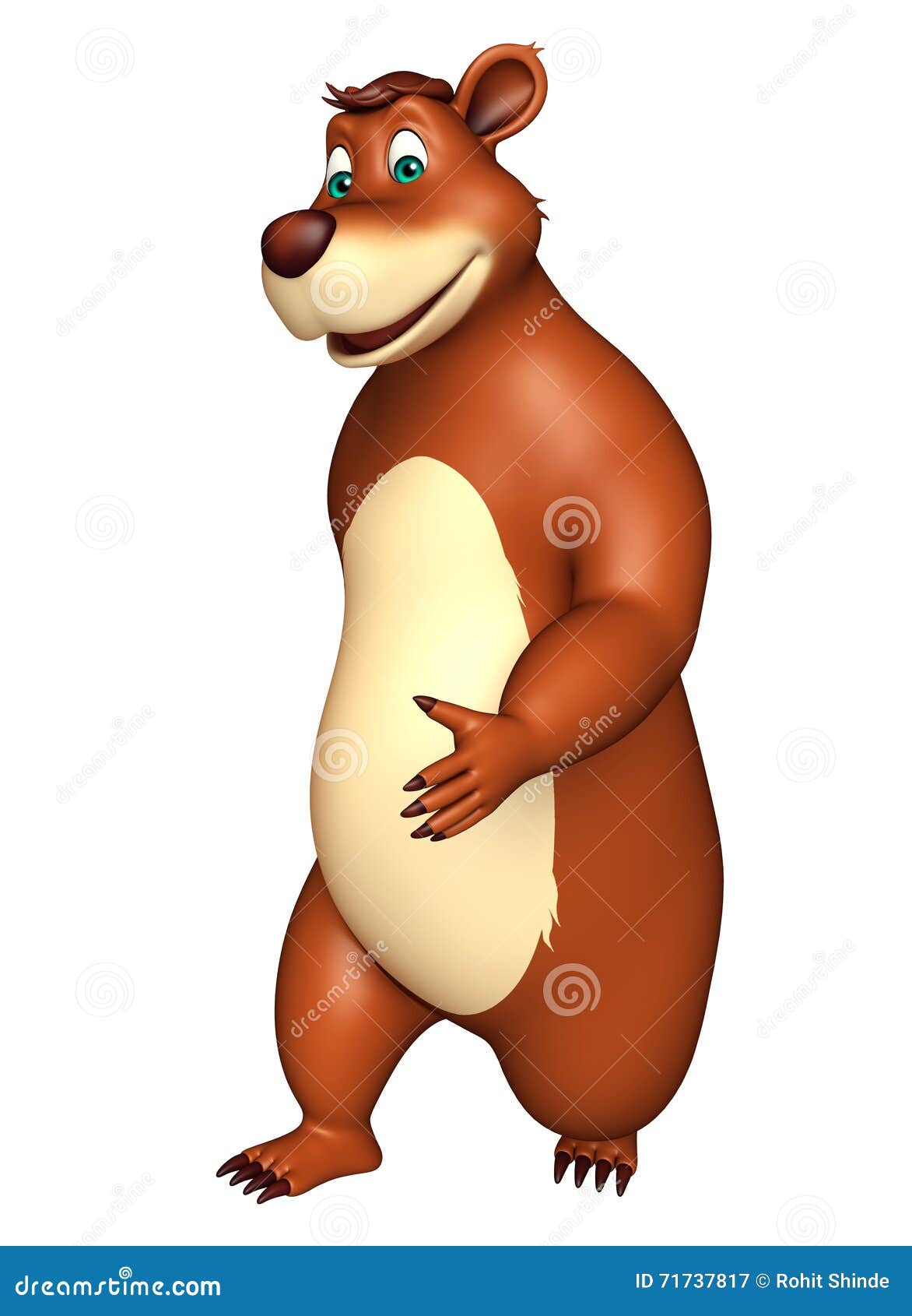 Cute Funny Bear Cartoon Character Stock Illustration - Illustration of ...