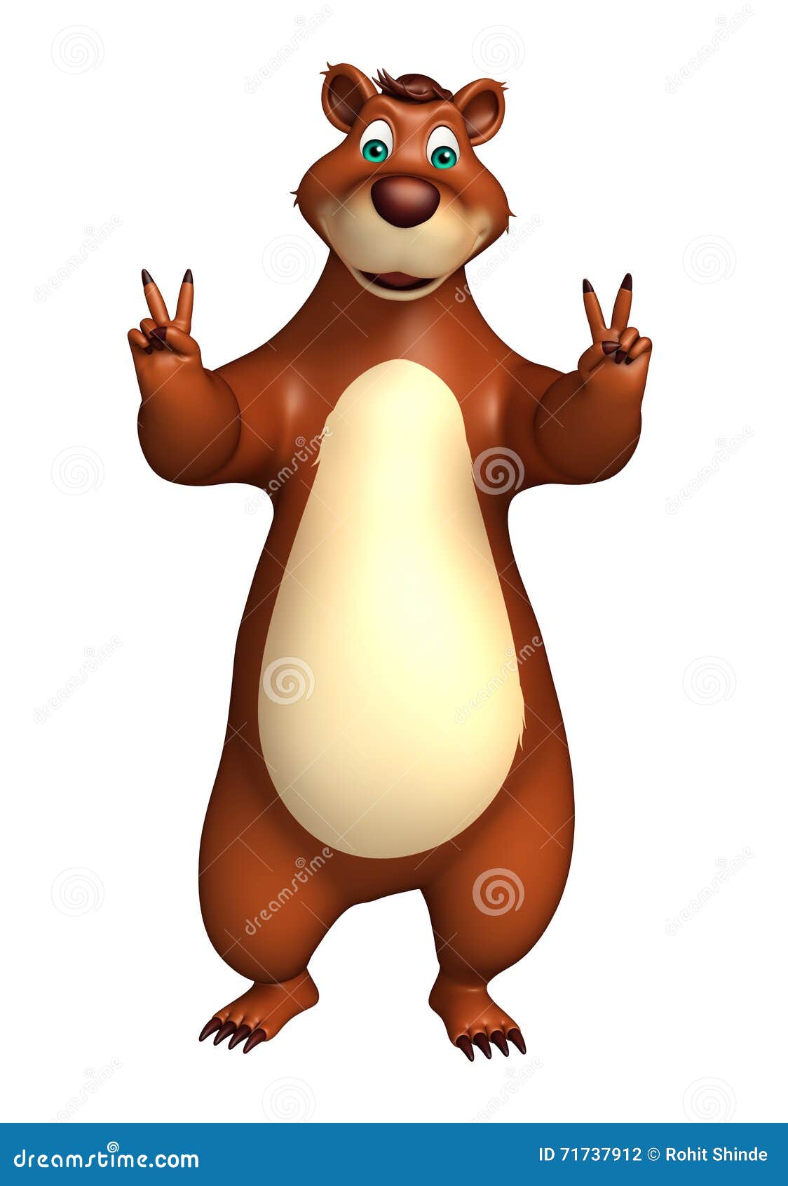 Cute Funny Bear Cartoon Character Stock Illustration - Illustration of ...