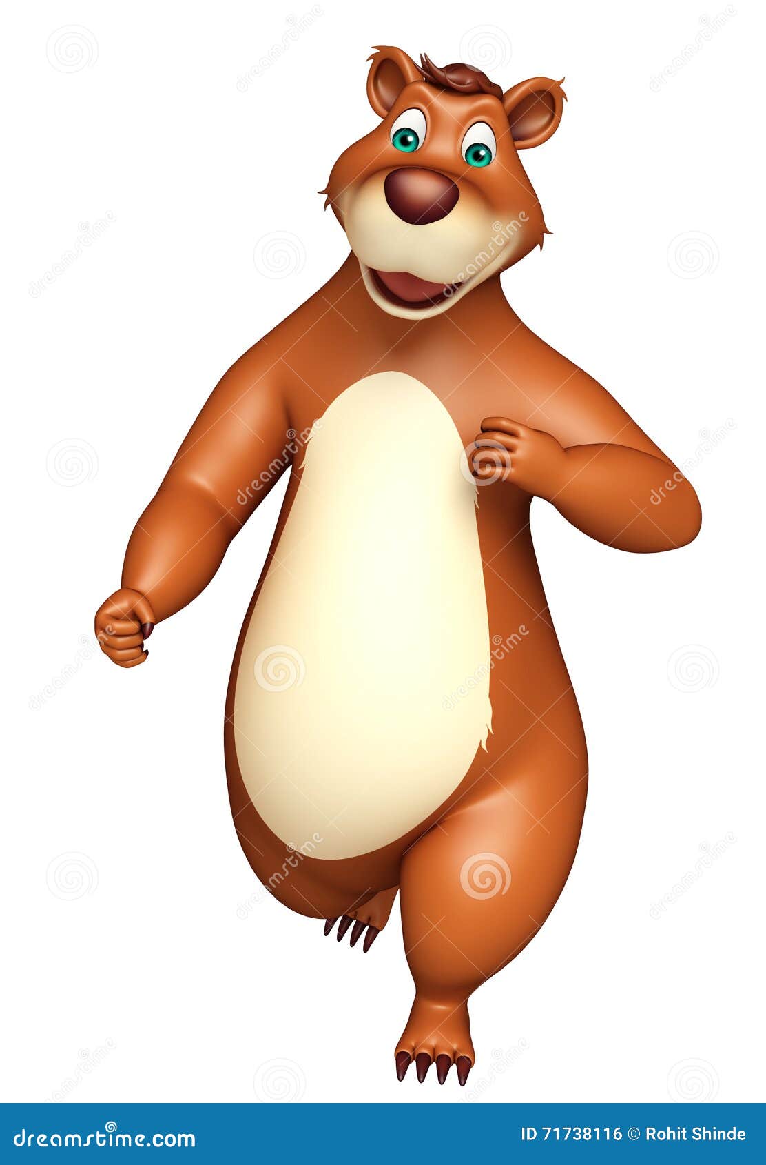 Cute Funny Bear Cartoon Character Stock Illustration - Illustration of ...