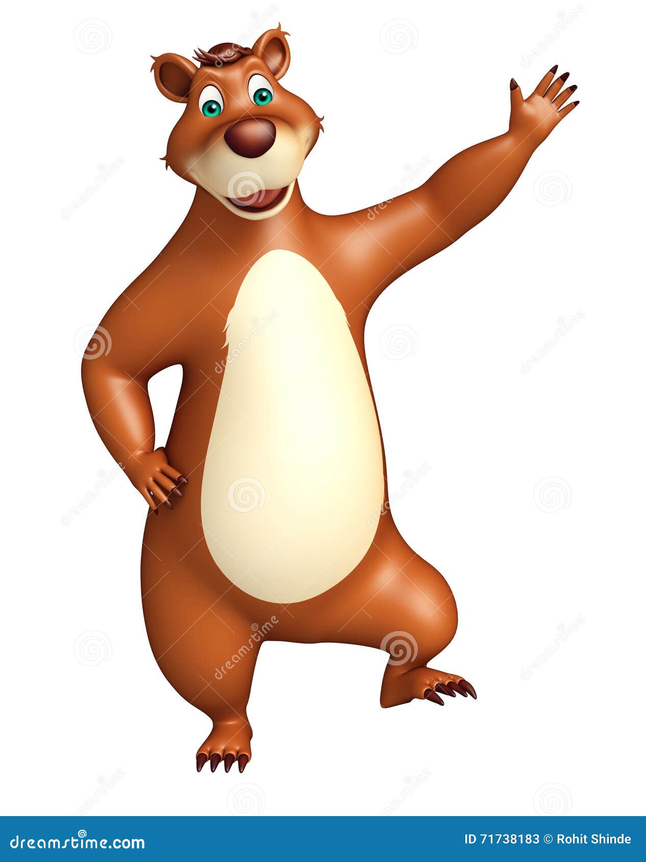 Cute Funny Bear Cartoon Character Stock Illustration - Illustration of ...