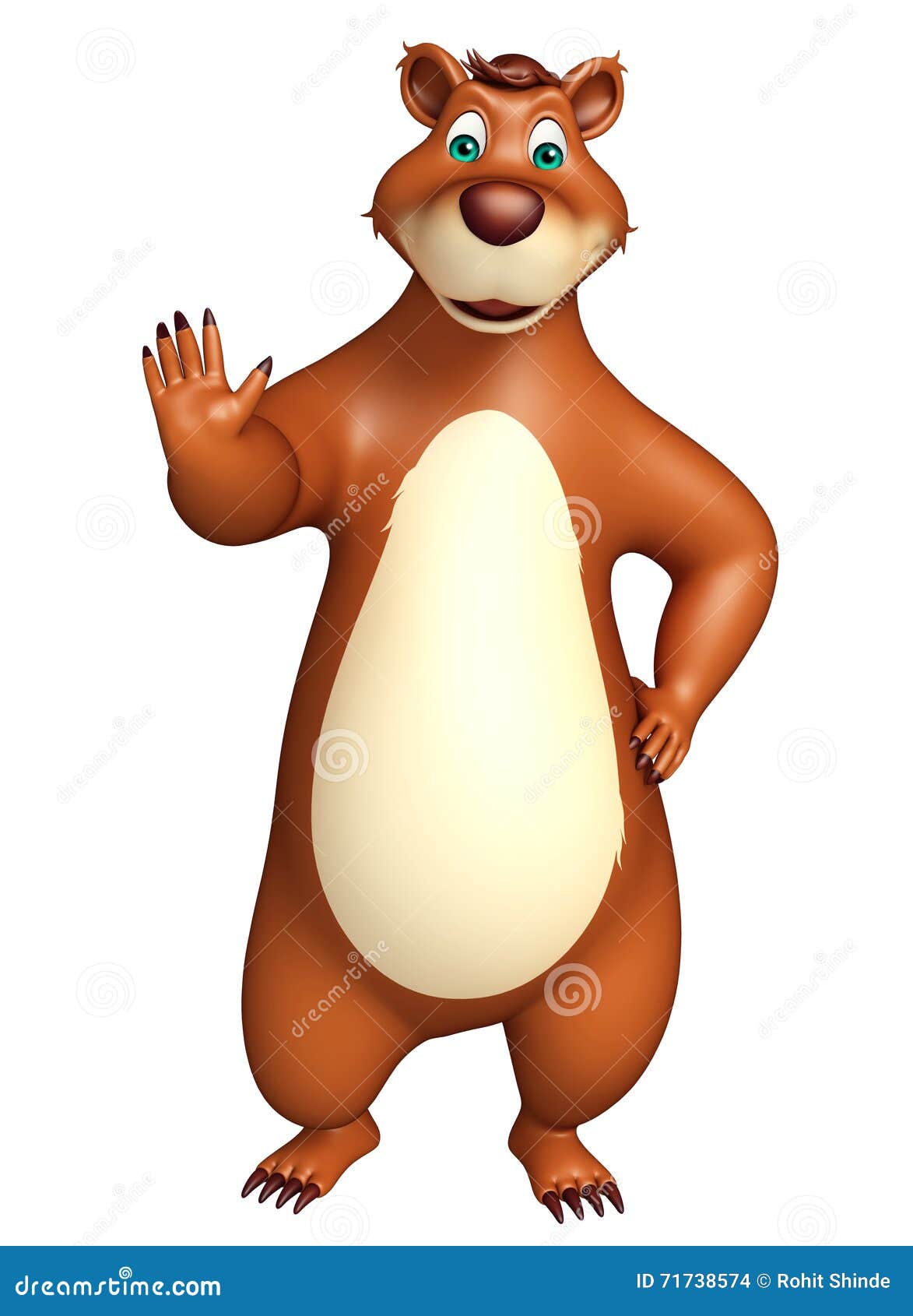 Cute Funny Bear Cartoon Character Stock Illustration - Illustration of ...