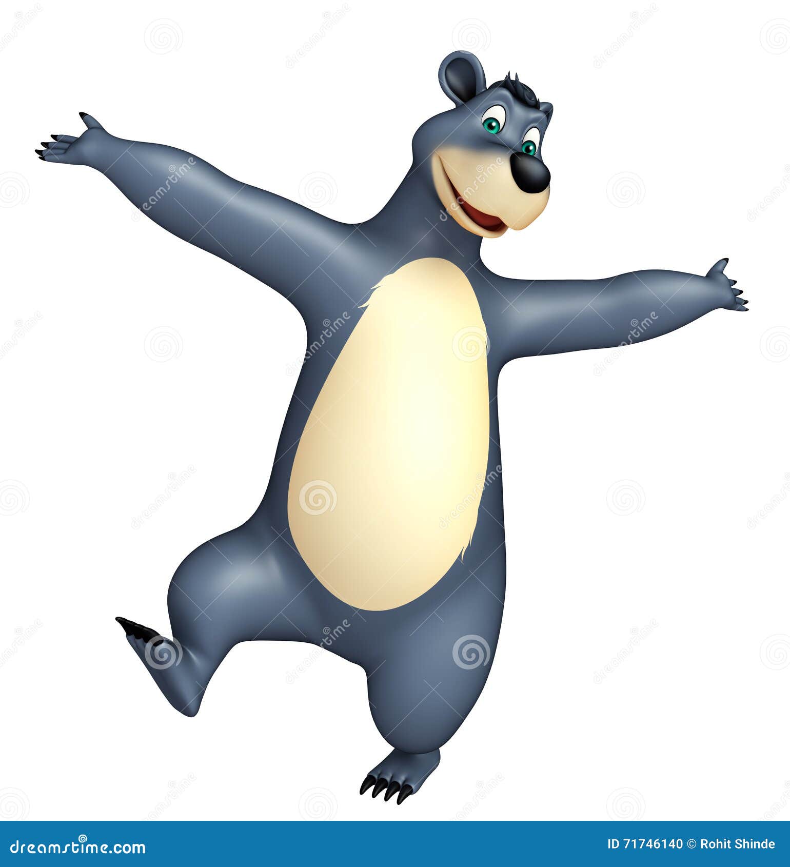 Cute Funny Bear Cartoon Character Stock Illustration - Illustration of ...