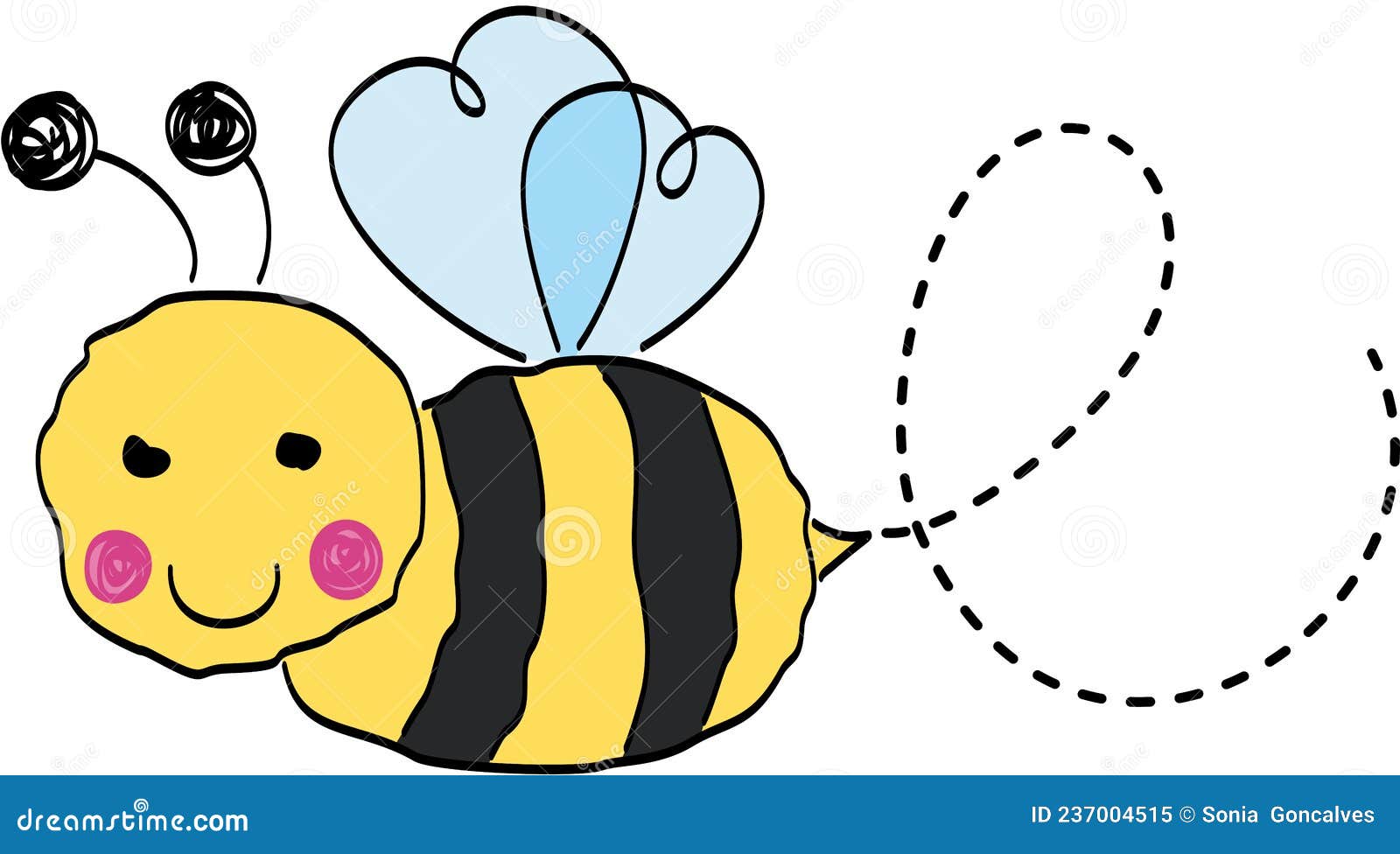 Cute Funny Bee Isolated on White Stock Vector - Illustration of child ...