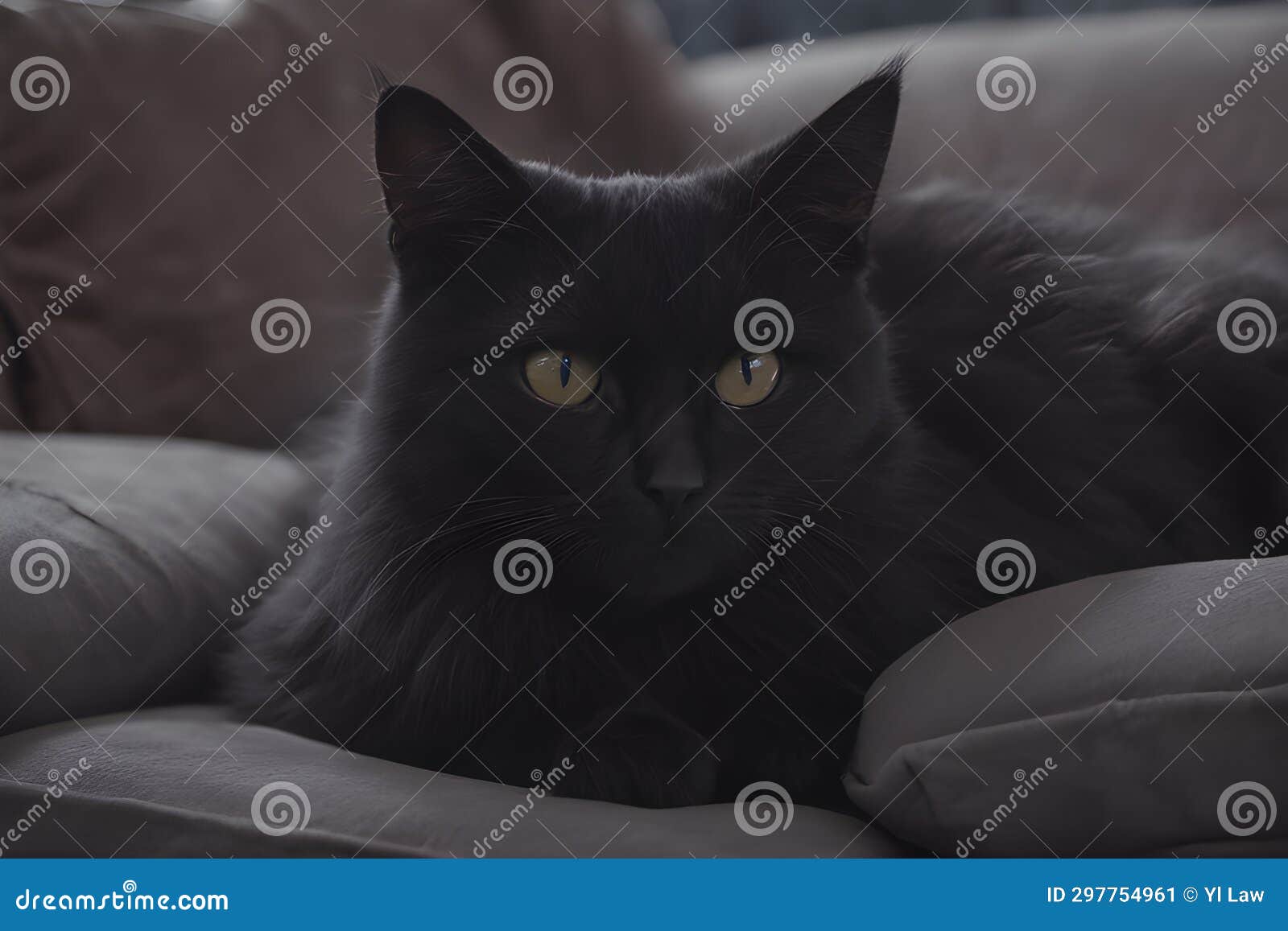 A Cute funny black cat stock image. Image of majestic - 297754961