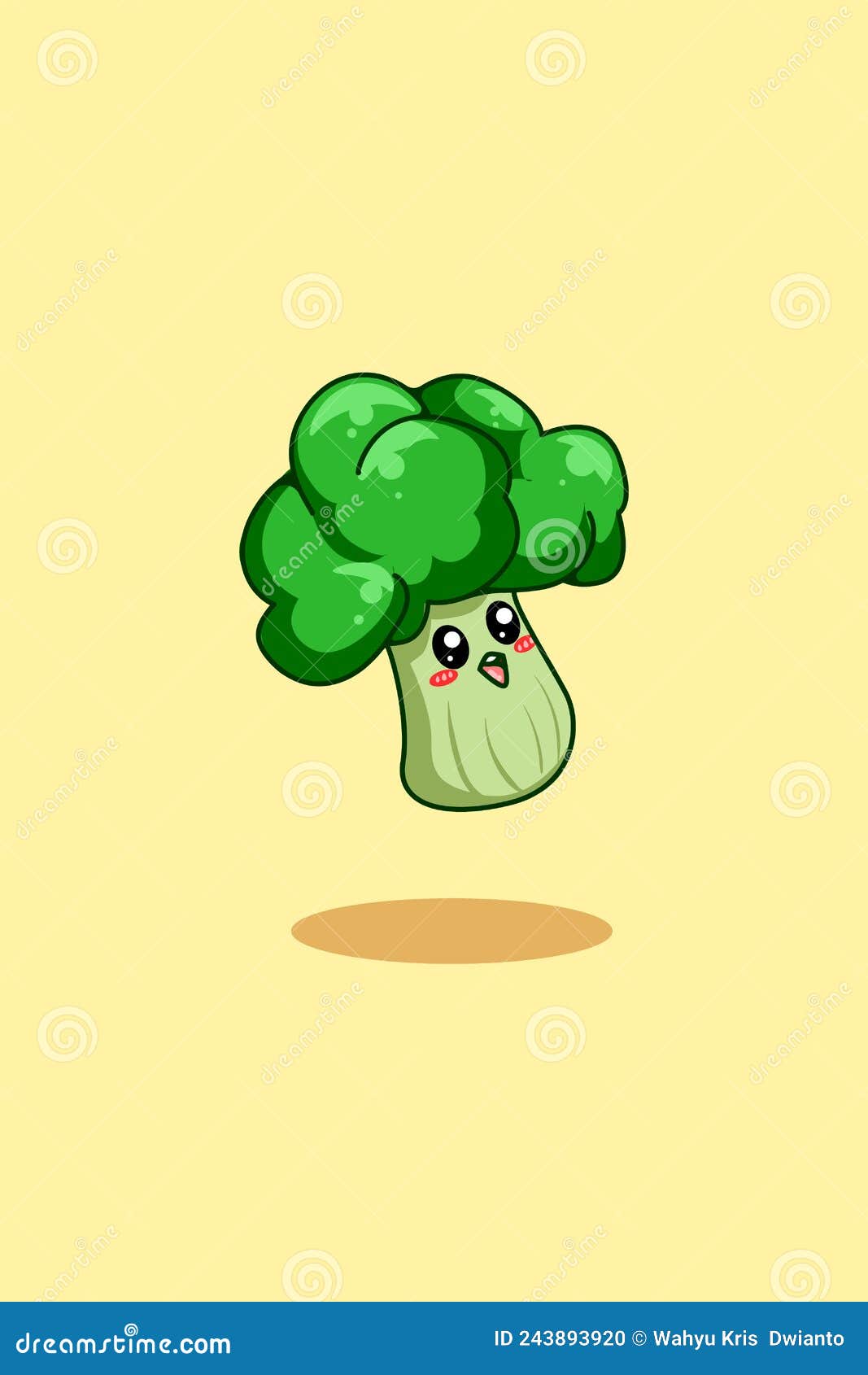 Cute and Funny Broccoli Cartoon Illustration Stock Vector ...