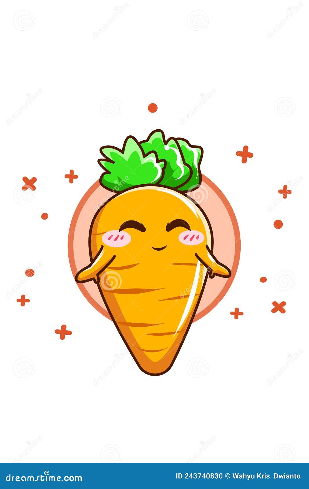 Cute and Funny Carrot Cartoon Illustration Stock Vector - Illustration ...