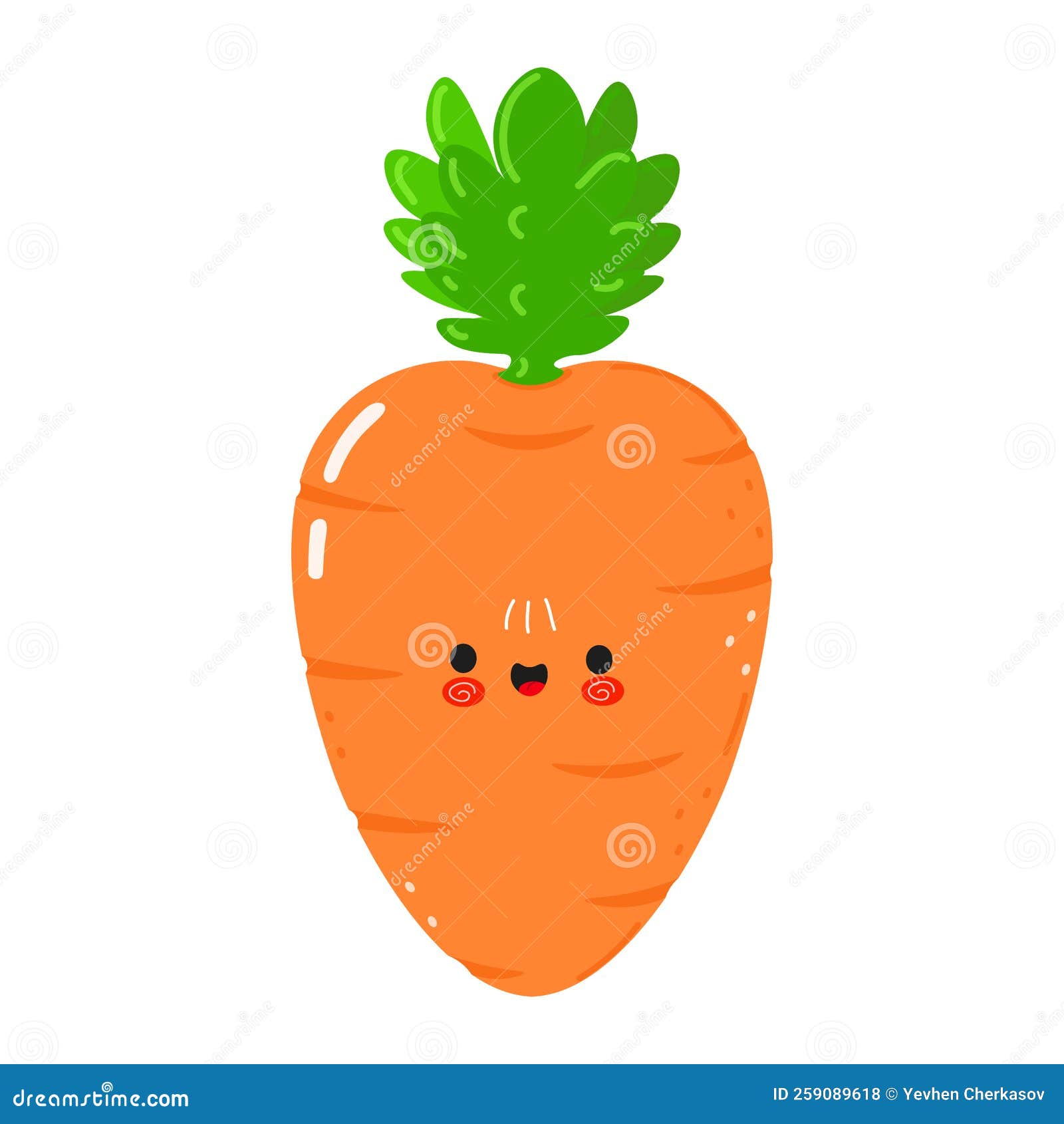 Cute Funny Carrot Character Vector Hand Drawn Cartoon Kawaii Character