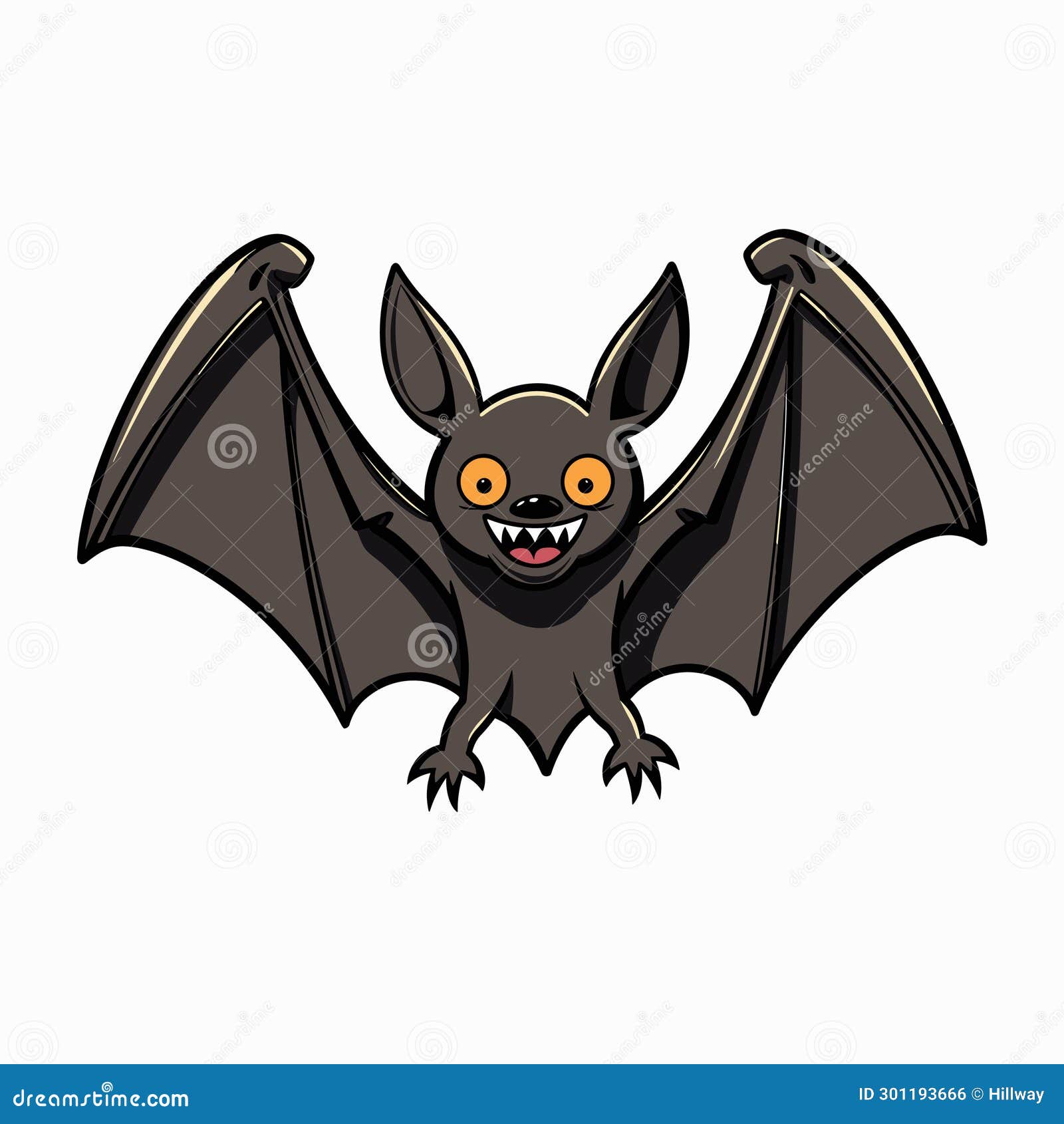 Cute Funny Cartoon Bat. Vector Illustration. Cartoon Style. Halloween ...