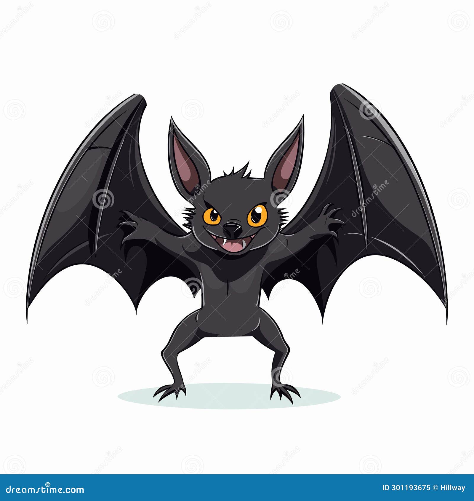 Cute Funny Cartoon Bat. Vector Illustration. Cartoon Style. Halloween ...