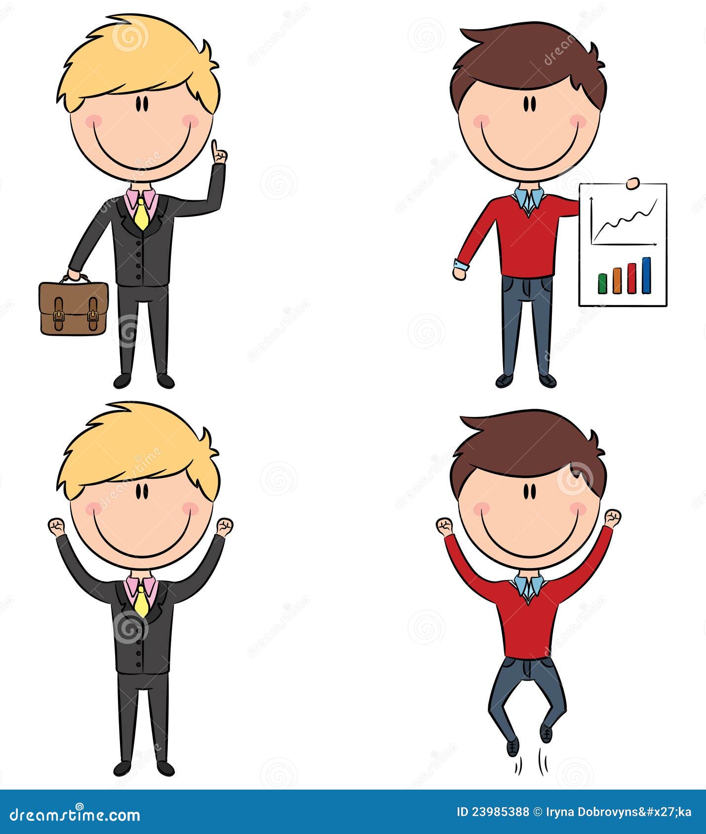 Cute and Funny Cartoon Businessmen Stock Vector - Illustration of ...