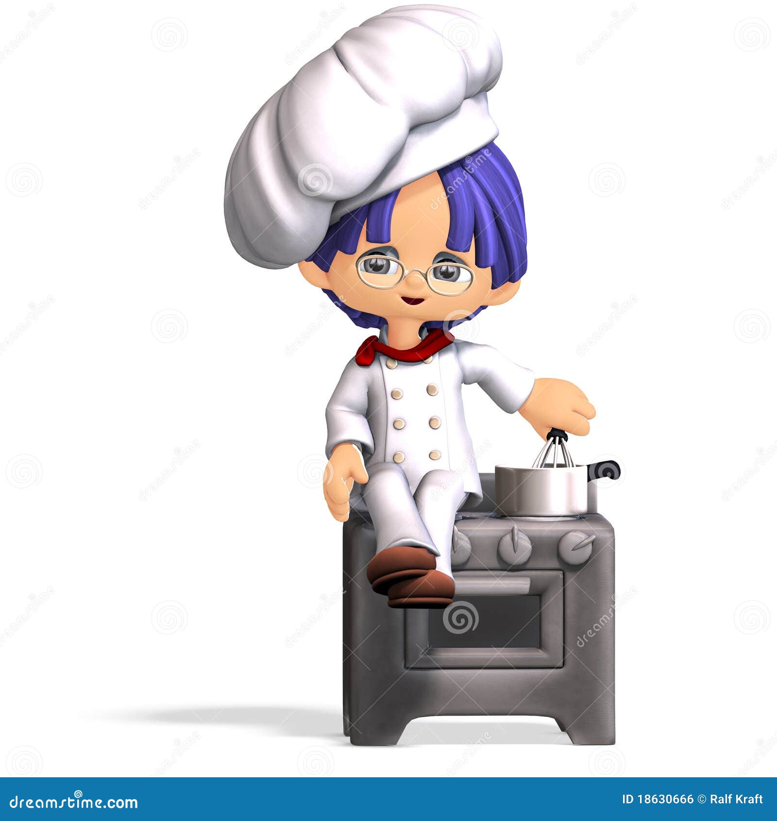 Cute and Funny Cartoon Cook Stock Illustration - Illustration of ...