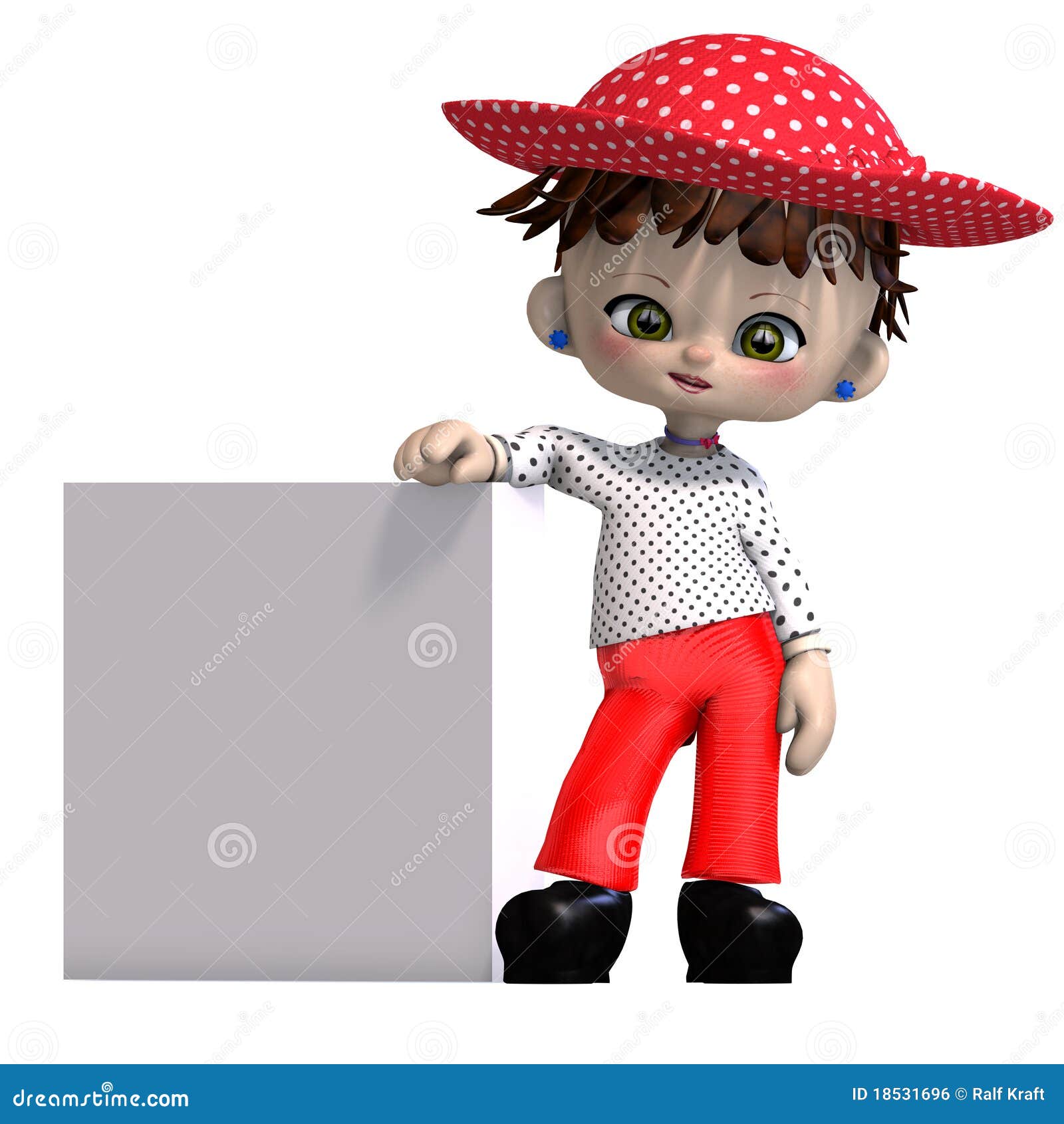 Cute and Funny Cartoon Doll with Hat Stock Illustration - Illustration ...