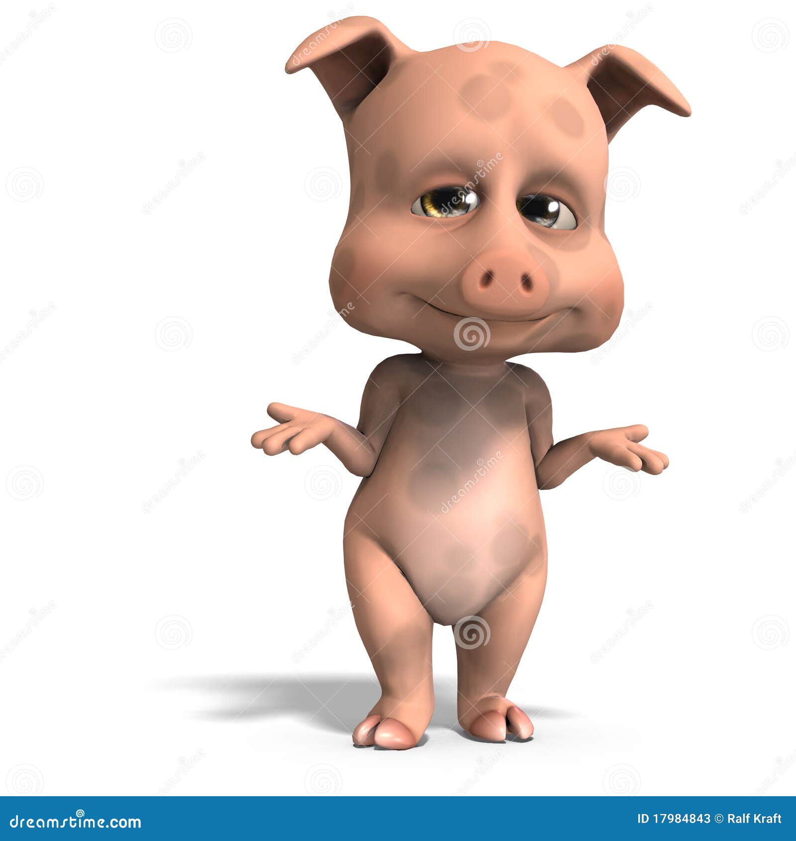 Cute and funny cartoon pig stock illustration. Illustration of animal ...