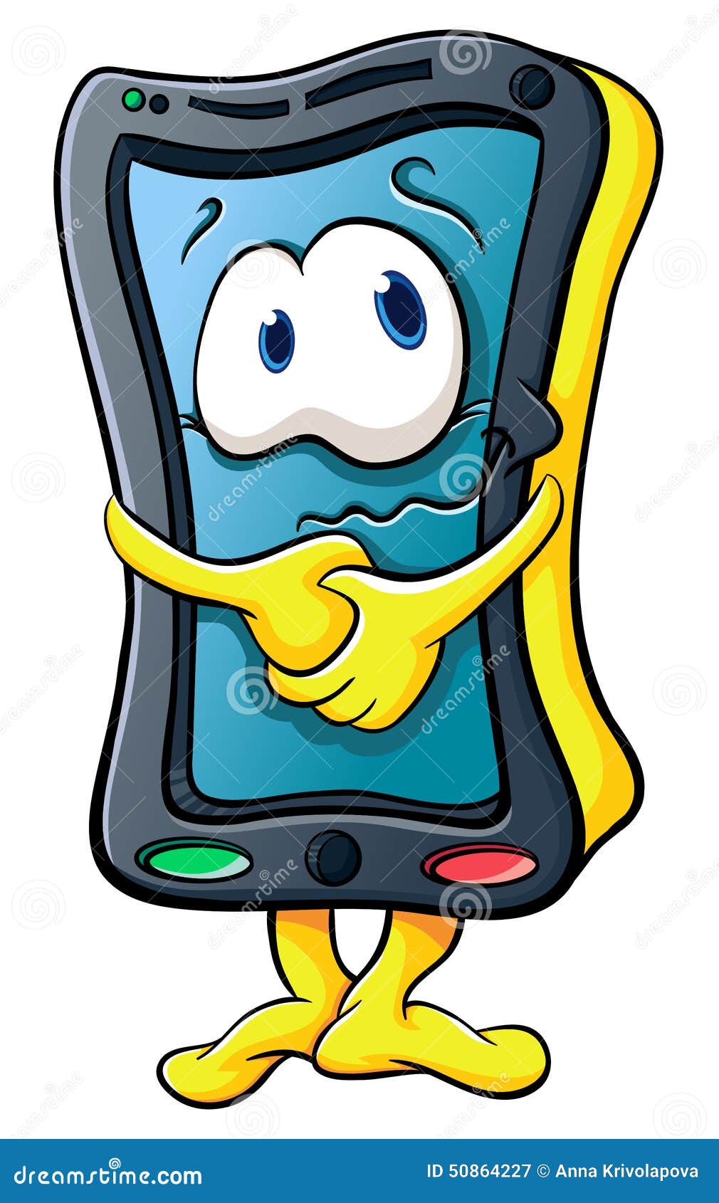 Cute Funny Cartoon Smartphone Stock Vector - Illustration of hand ...