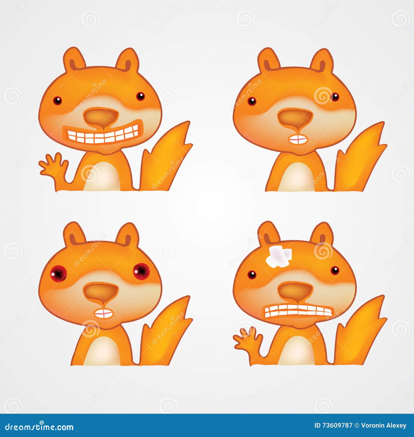 Cute Funny Cartoon Squirrel. Vector Illustration Stock Illustration ...