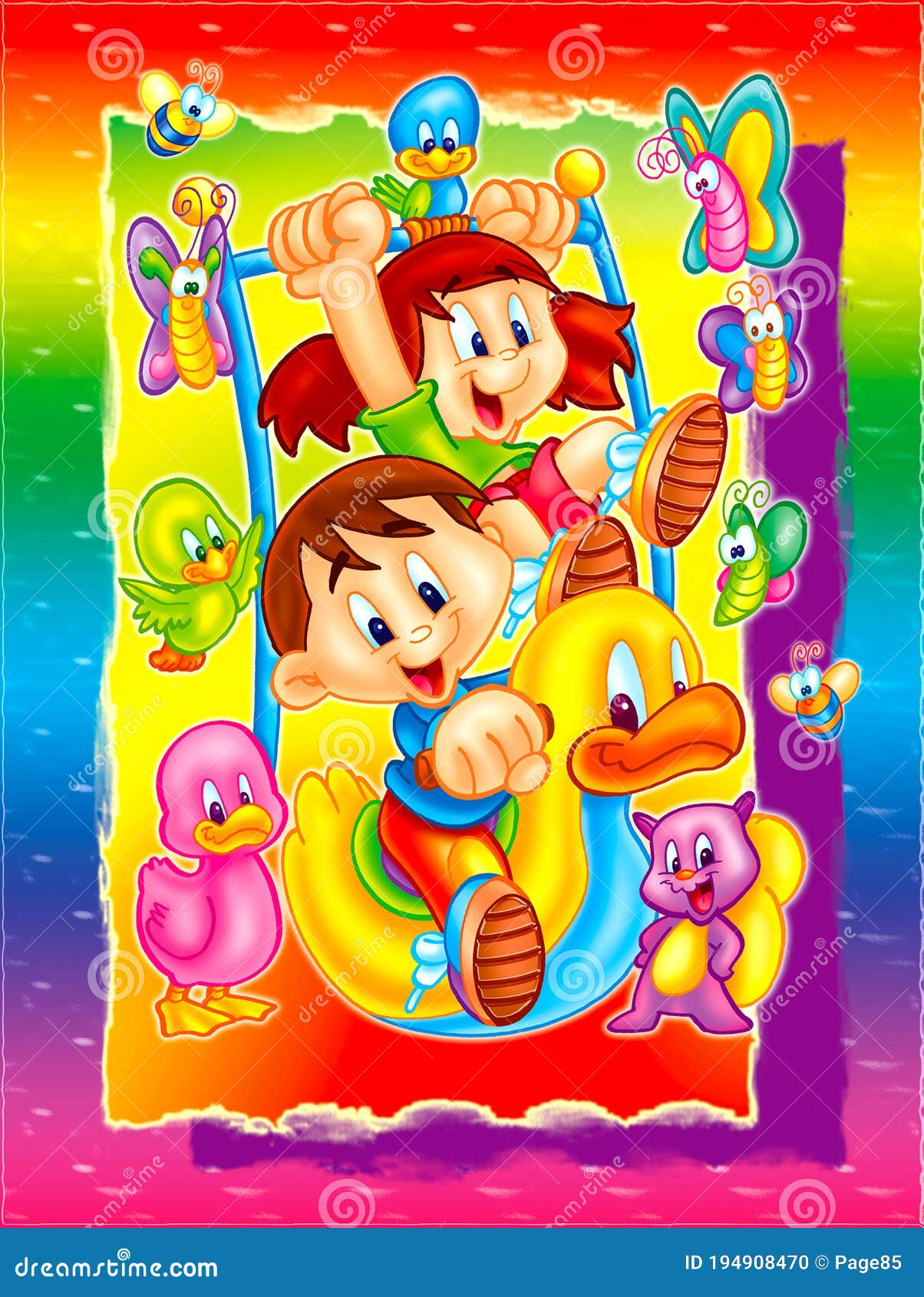 Cute and funny cartoons stock illustration. Illustration of illustrated ...