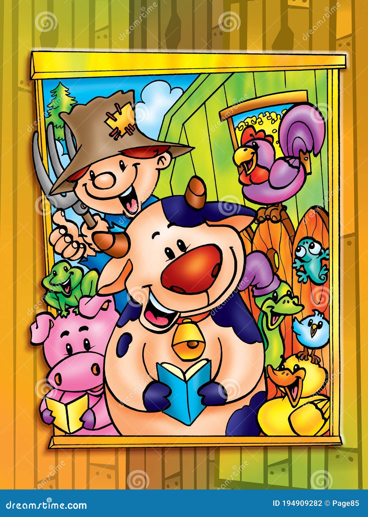 Cute and funny cartoons stock illustration. Illustration of ...