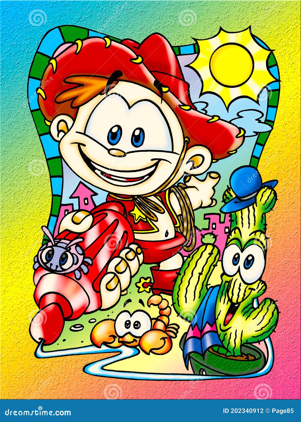 Cute and funny cartoons stock illustration. Illustration of illustrated ...