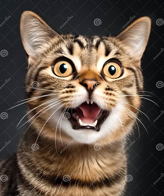 Cute Funny Cat Expression, Isolated Background Stock Illustration ...