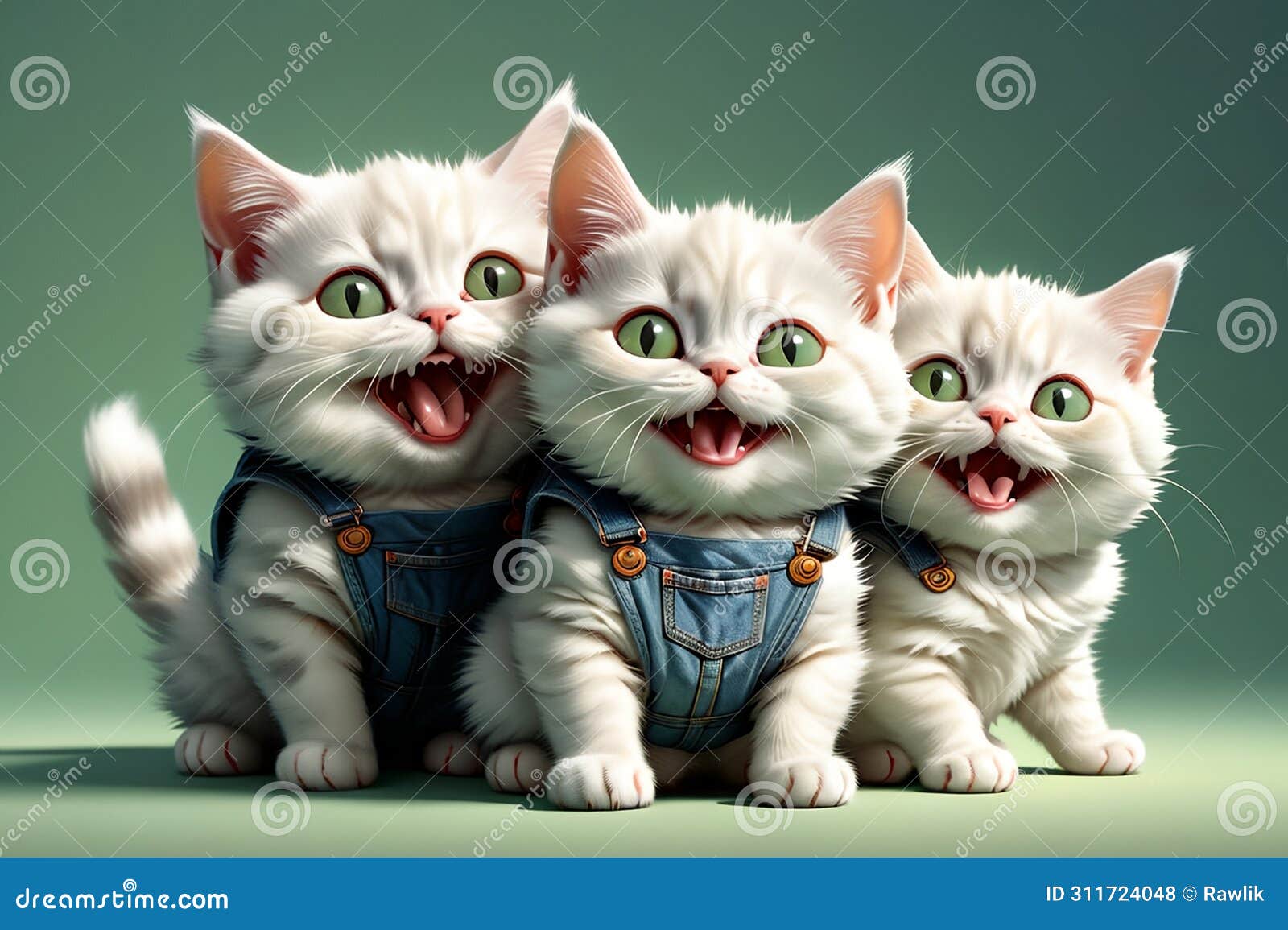 Cute Funny Cats Rejoice and Laugh. Stock Photo - Image of purebred ...