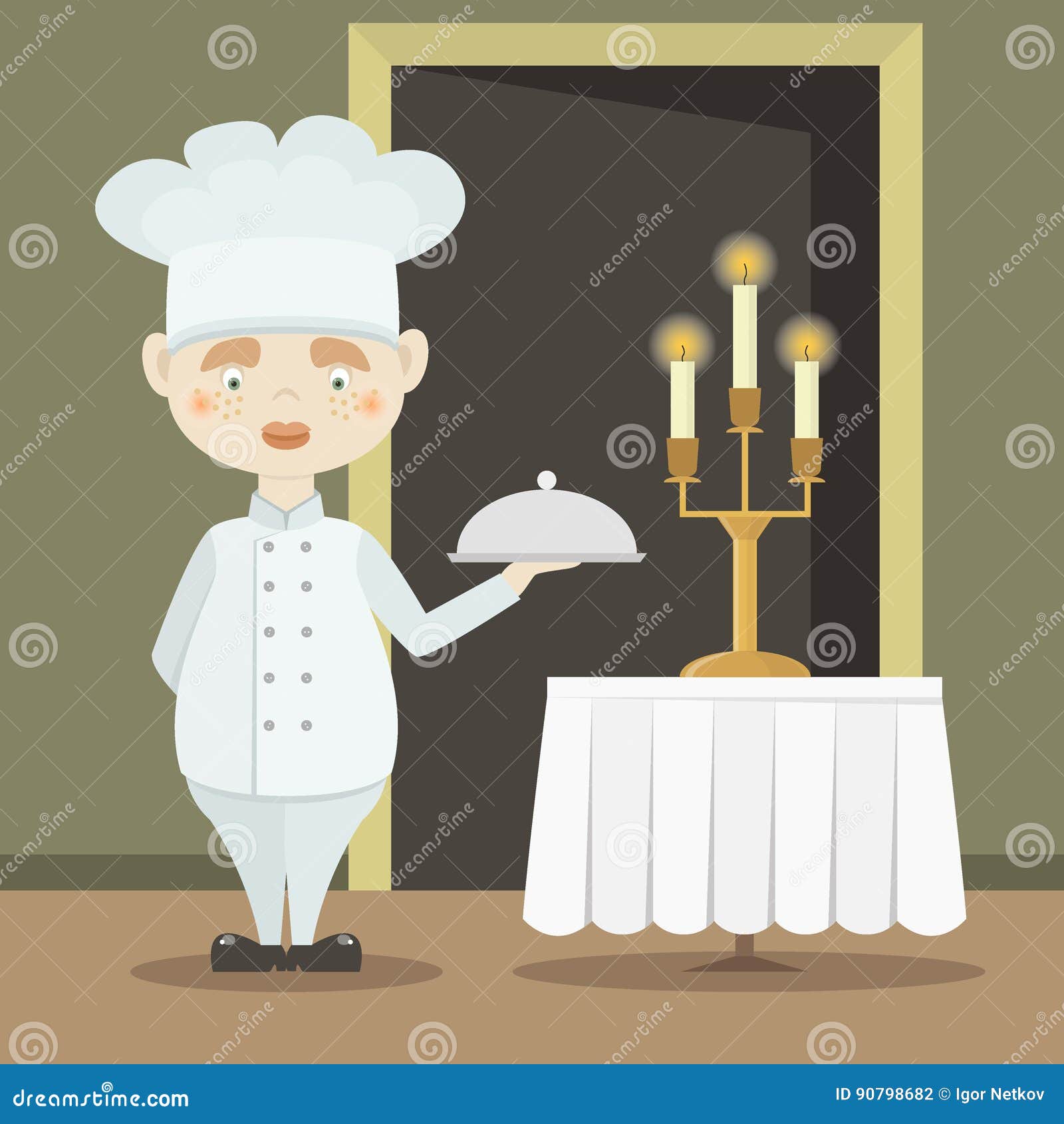 Cute Funny Chef Cook in the Cap Stock Vector - Illustration of isolated ...