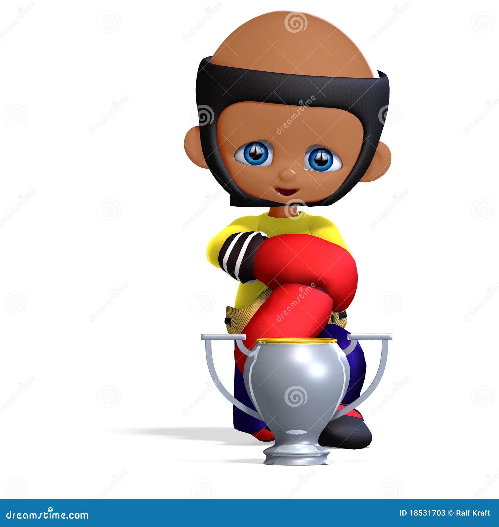 Cute and Funny Childish Cartoon Boxer Stock Illustration - Illustration ...