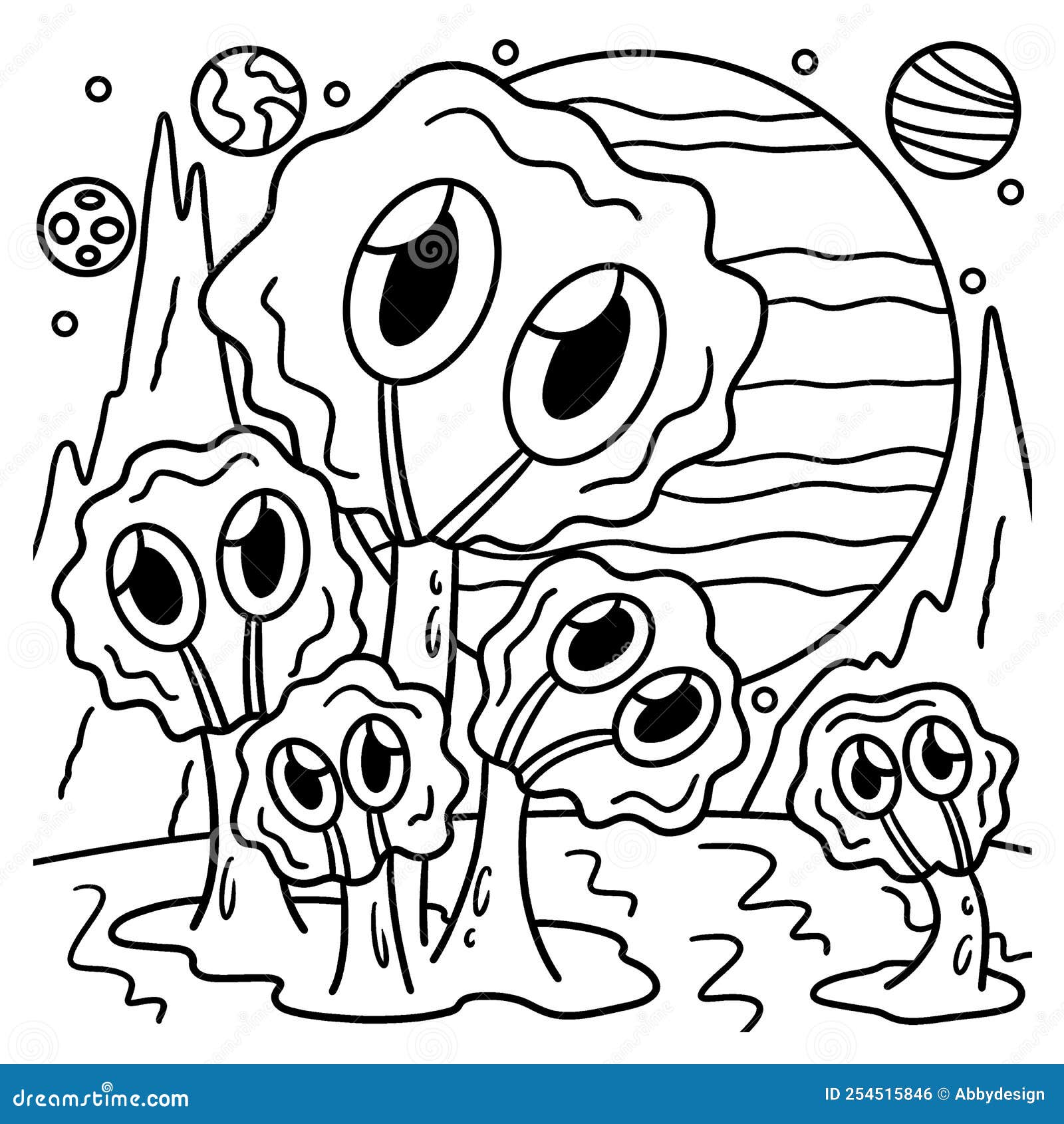 Alien in Space Coloring Page for Kids Stock Vector - Illustration of ... Alien in Space Coloring Page for Kids Stock Vector - Illustration of ...