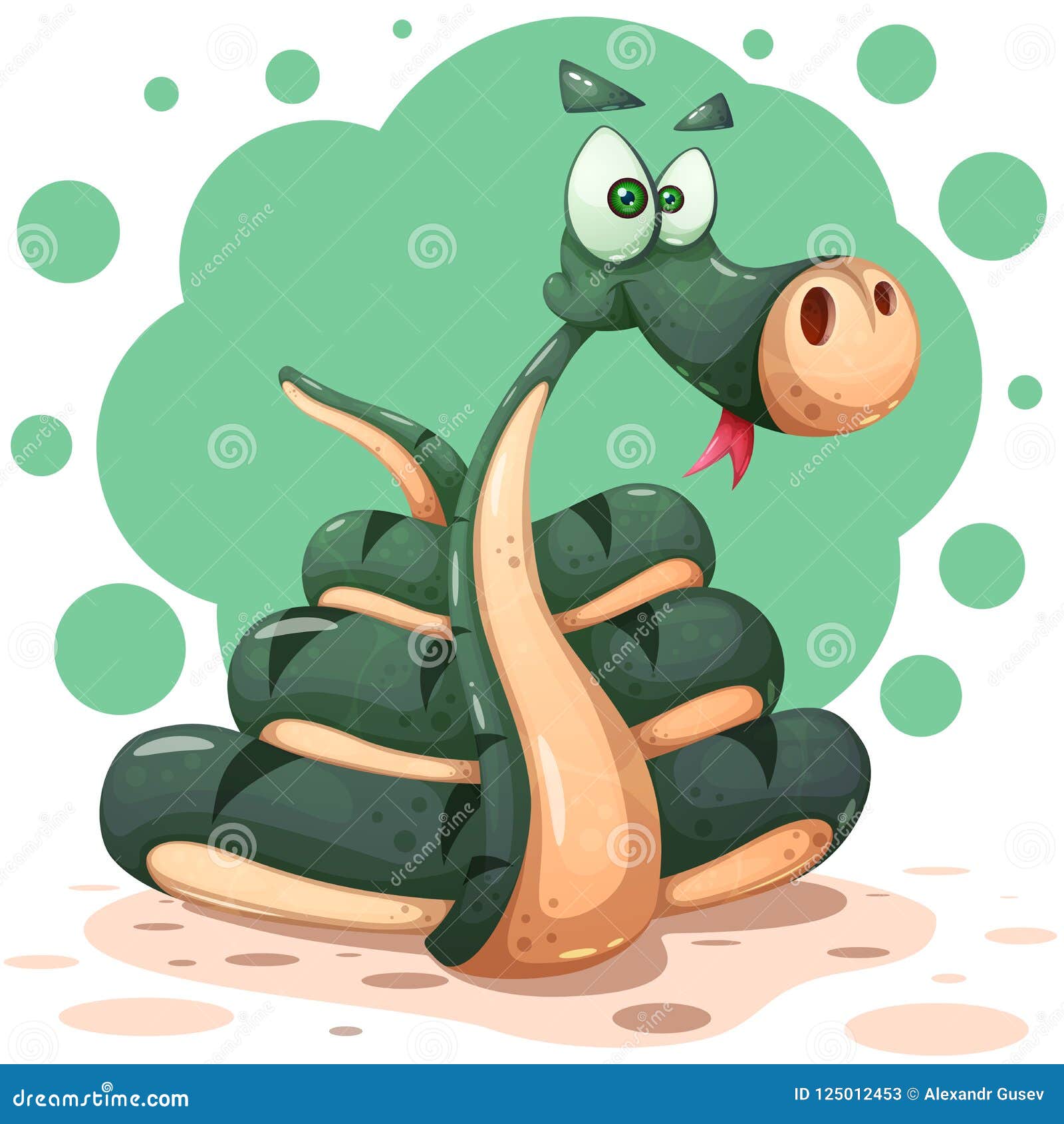 Cute, Funny, Crazy Snake Characters with Bow. Stock Vector ...