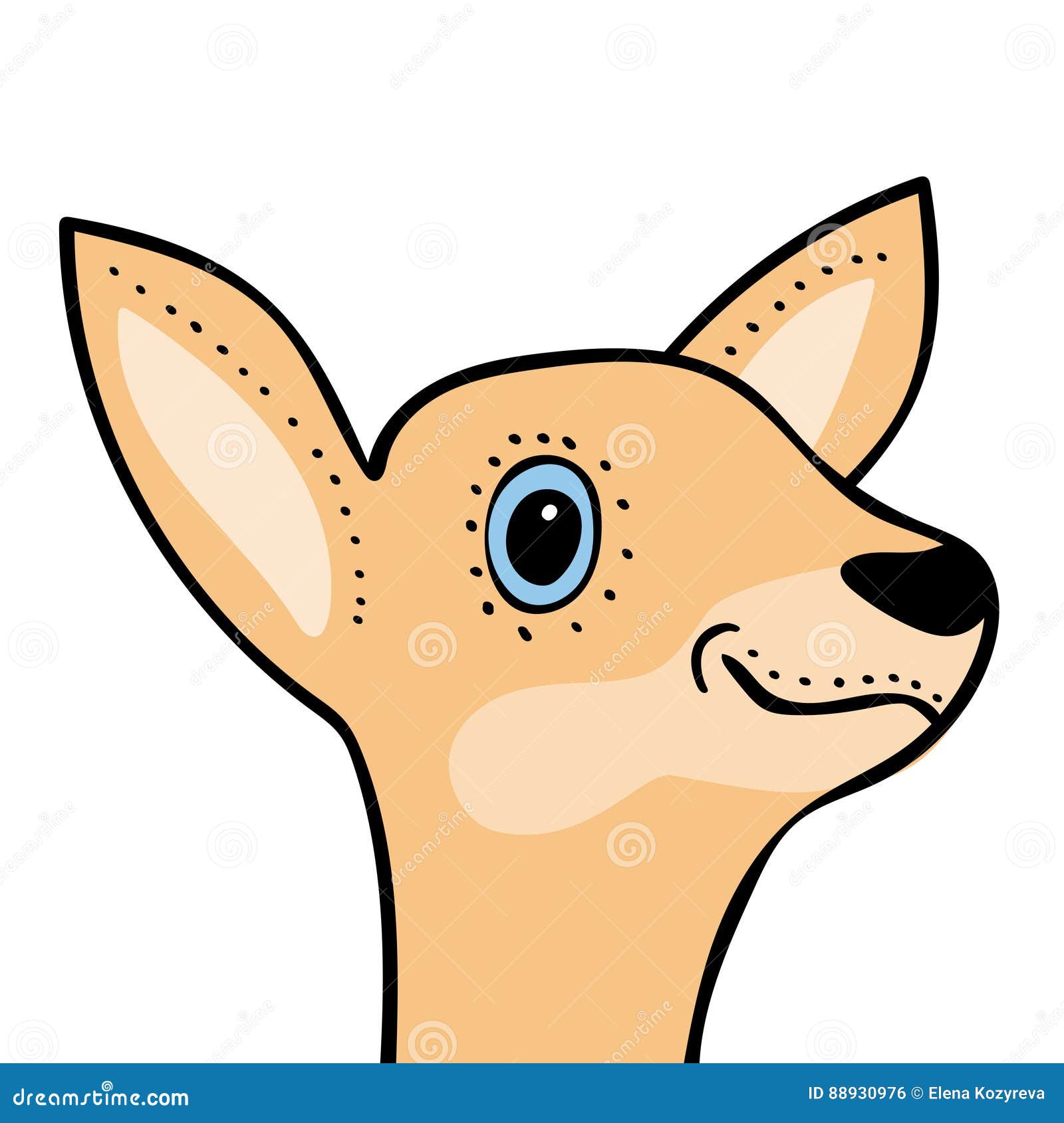 Cute Funny Deer Head Cartoon Stock Vector - Illustration of nose, hoof ...