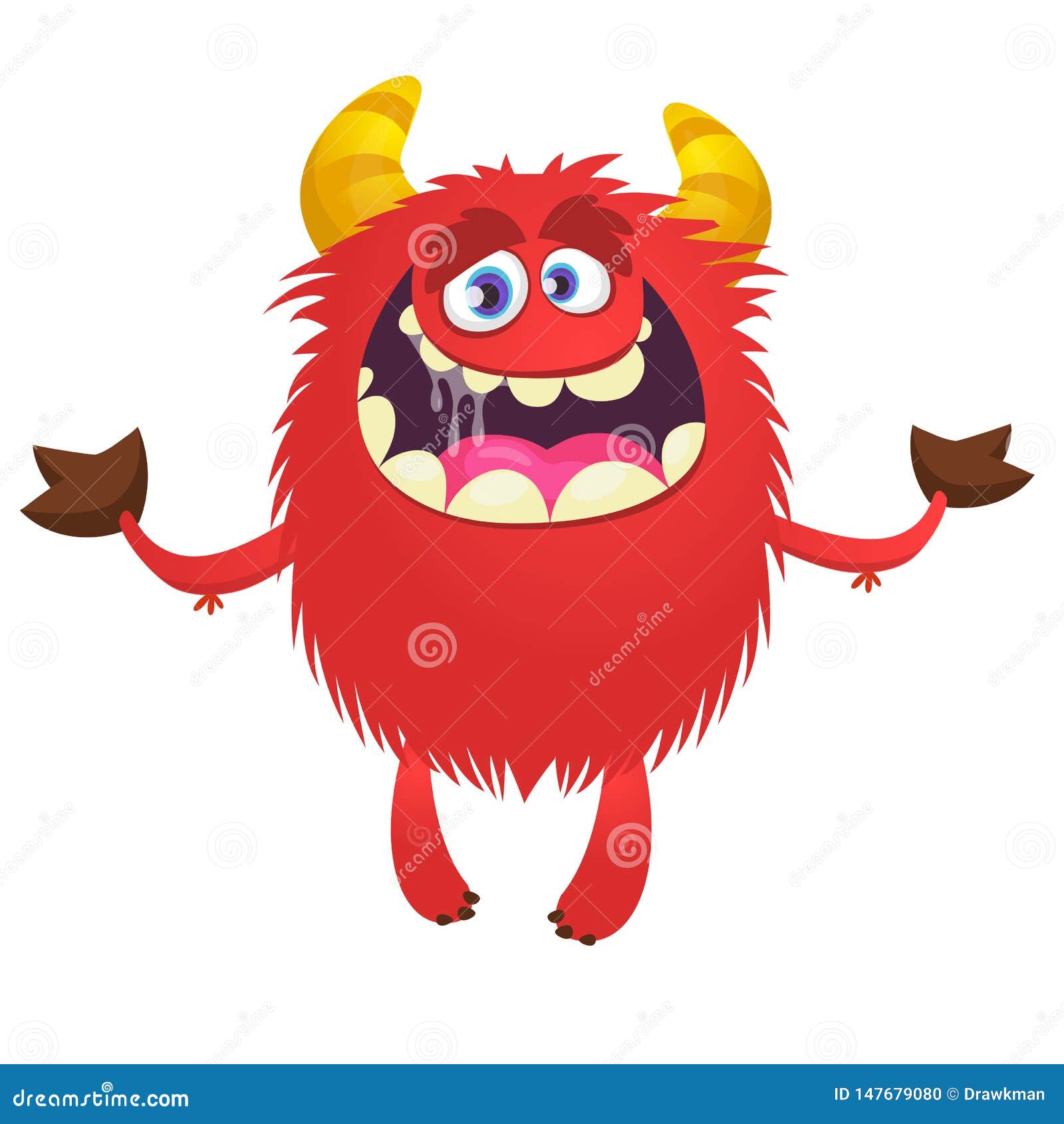 Cute and Funny Devil Cartoon. Halloween Illustration. Stock Vector ...