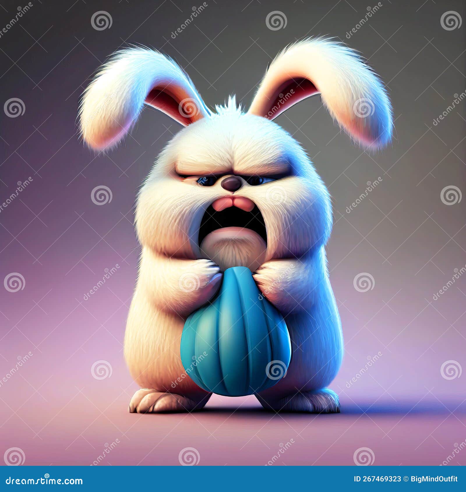Cute And Funny Easter Bunny Character Generative Ai Design Illustration Stock Illustration