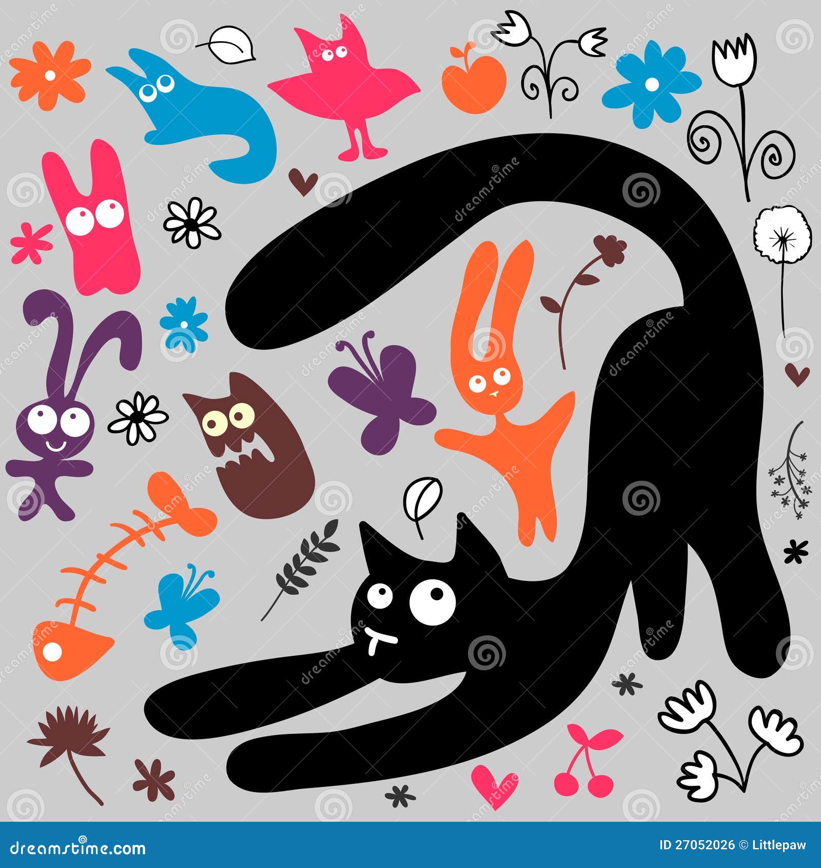 Cute funny elements stock vector. Illustration of heart - 27052026