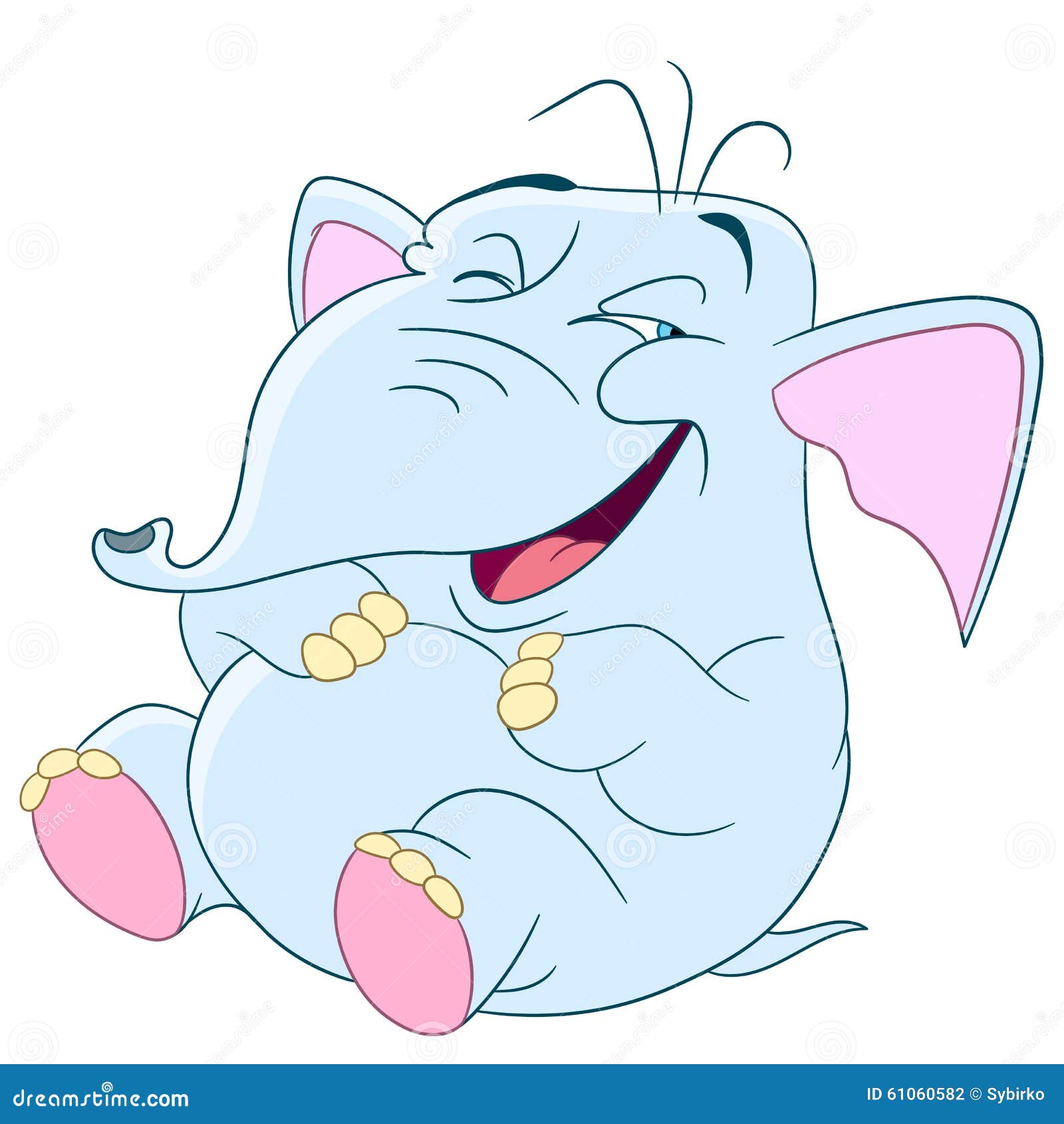 Cute funny elephant stock vector. Illustration of mammal - 61060582