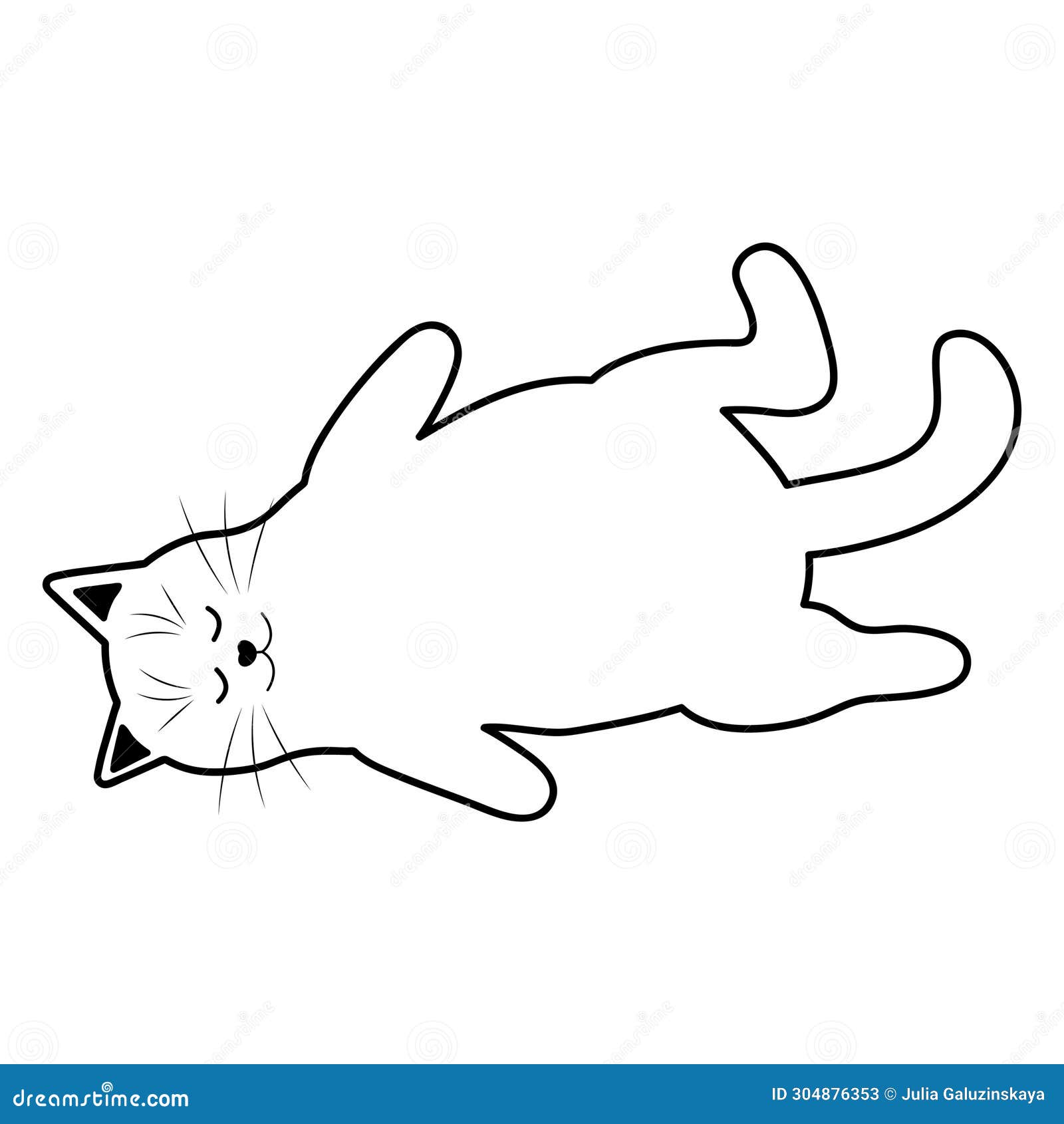 Cute Funny Fat Cat. Doodle Linear Pet Character Stock Vector ...