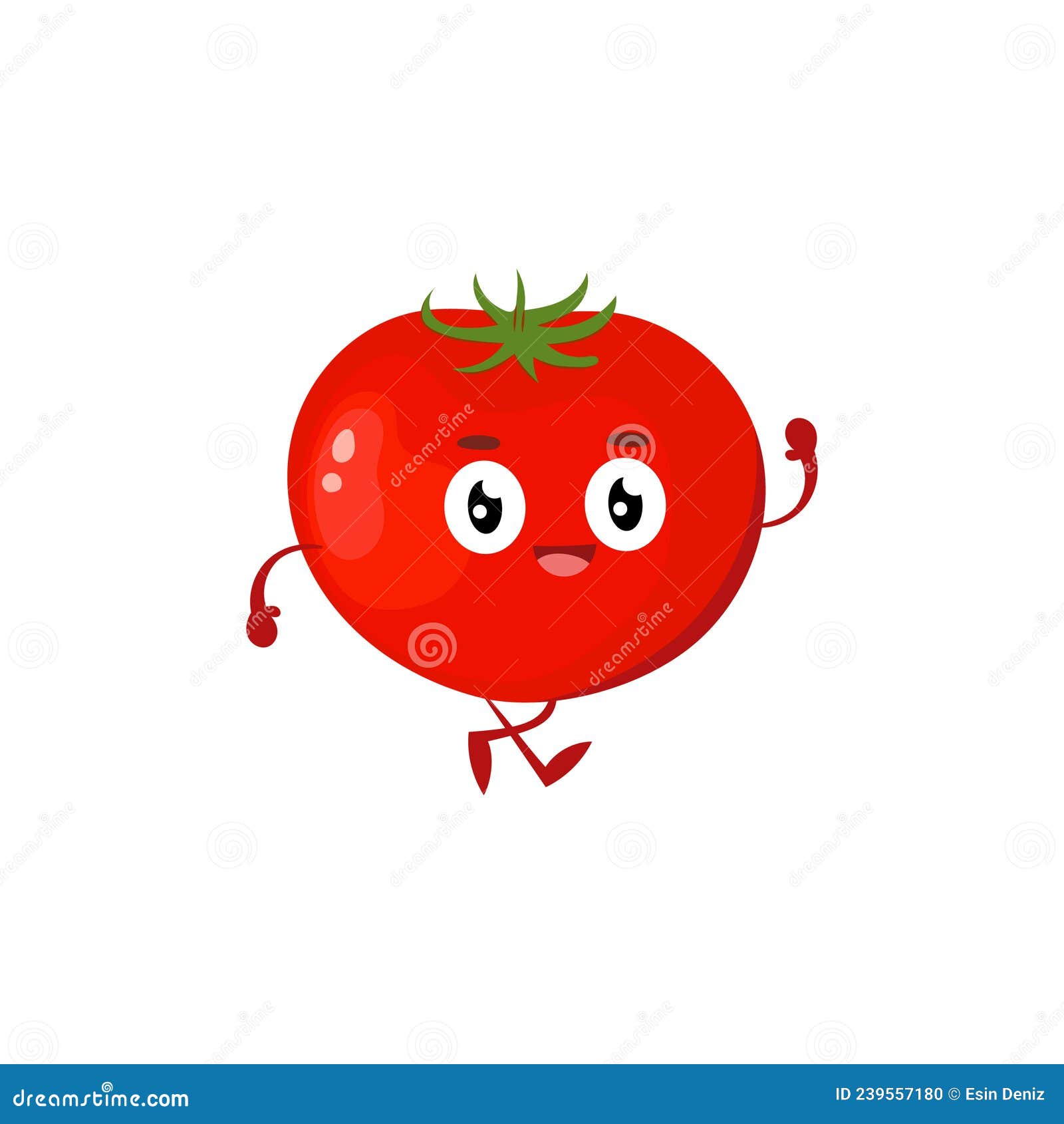 Cute, Funny, Fresh Tomato Cartoon Stock Illustration - Illustration of ...