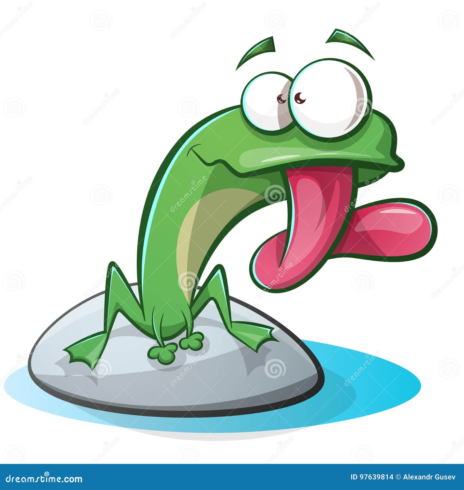 Cute Funny Frog Cartoon Stock Vector Illustration Of Crown 97639814