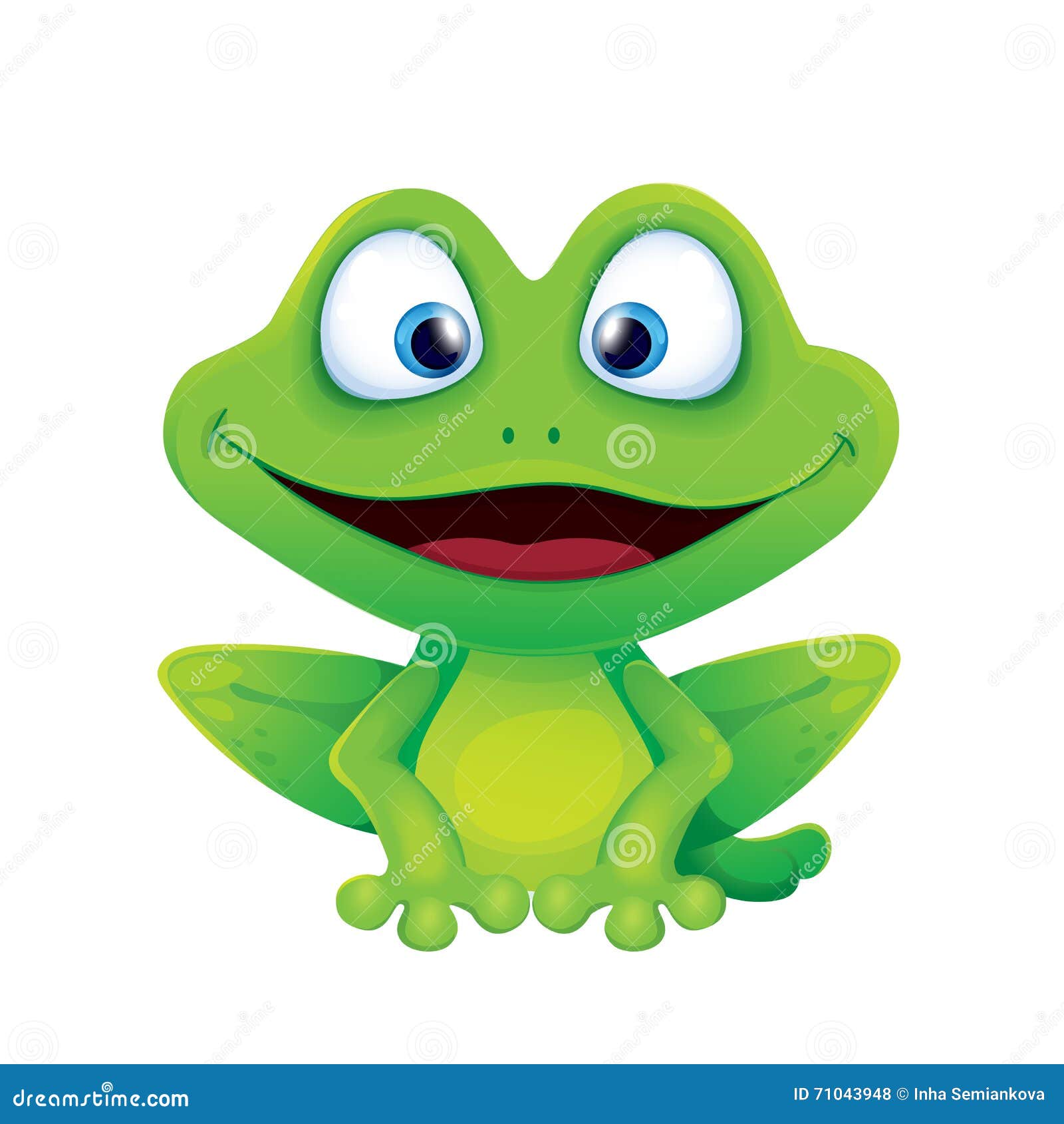 Cute Funny Frog Smiling stock vector. Illustration of safari - 71043948