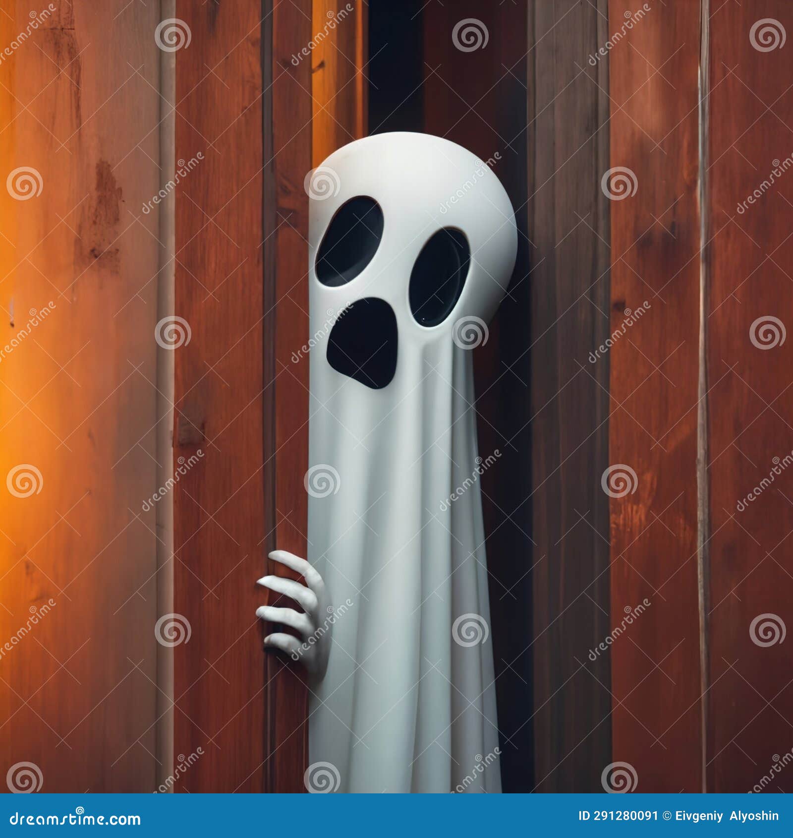 Cute Funny Ghost Peeks from Wall Corner - Playful and Adorable Ghost ...