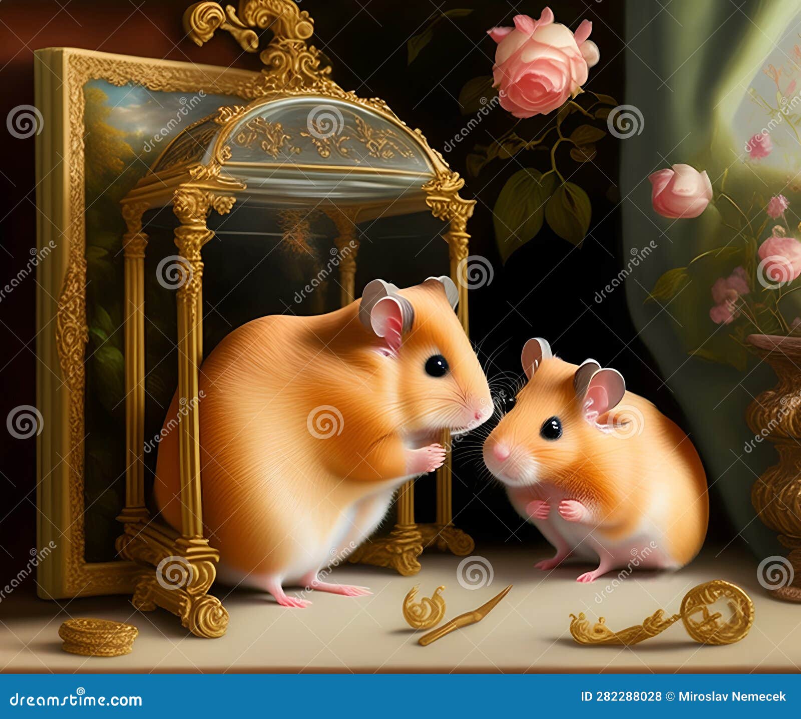 Cute Funny Hamsters, Generative AI Illustration Stock Illustration ...