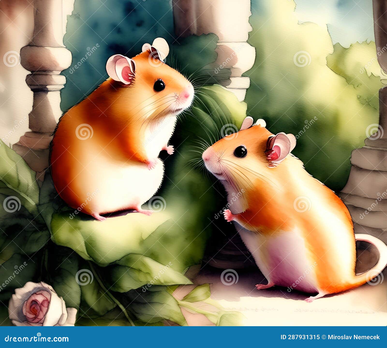 Cute Funny Hamsters, Generative AI Illustration Stock Illustration ...