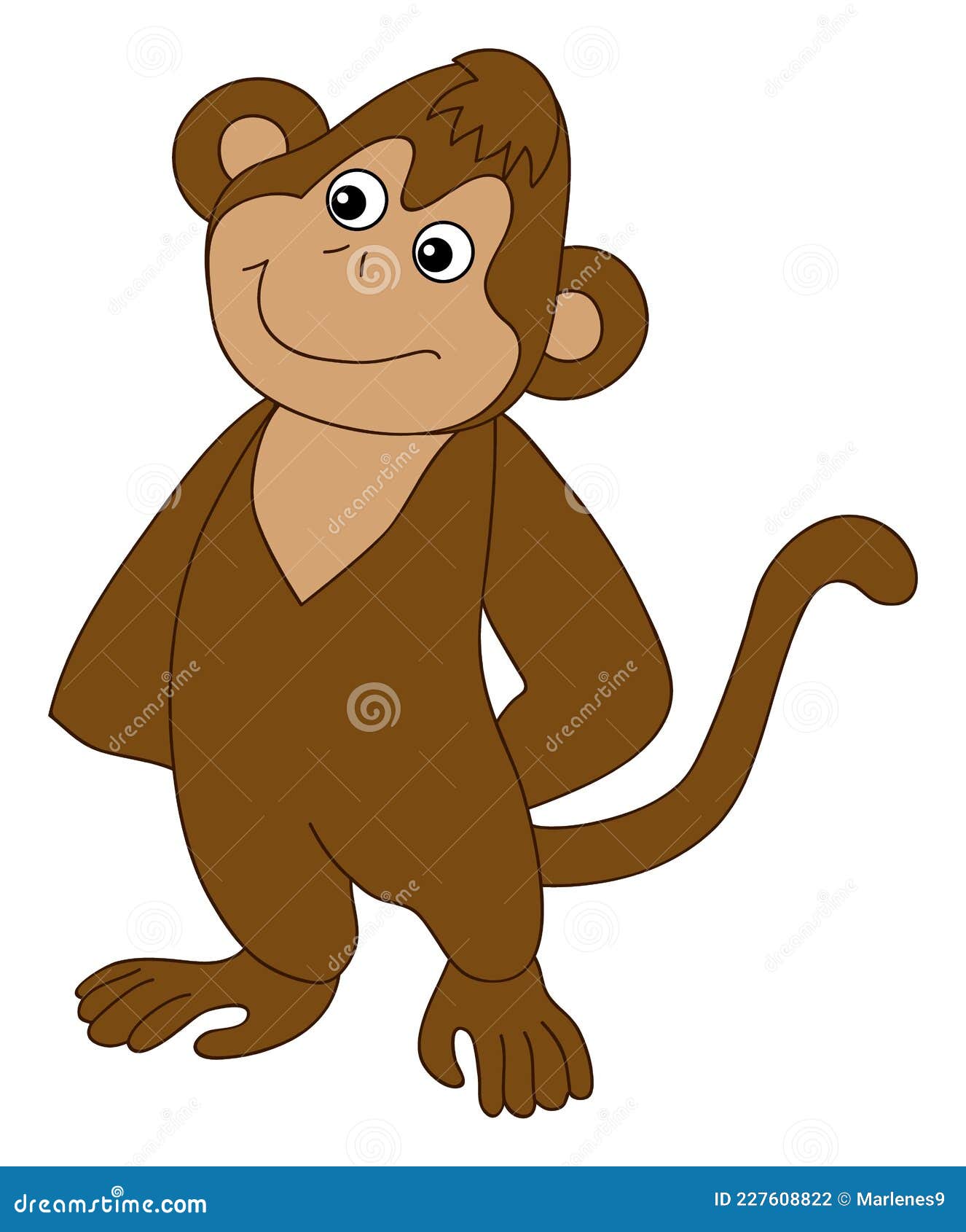 Monkey Standing On The Donation Box Vector Illustration | CartoonDealer ...