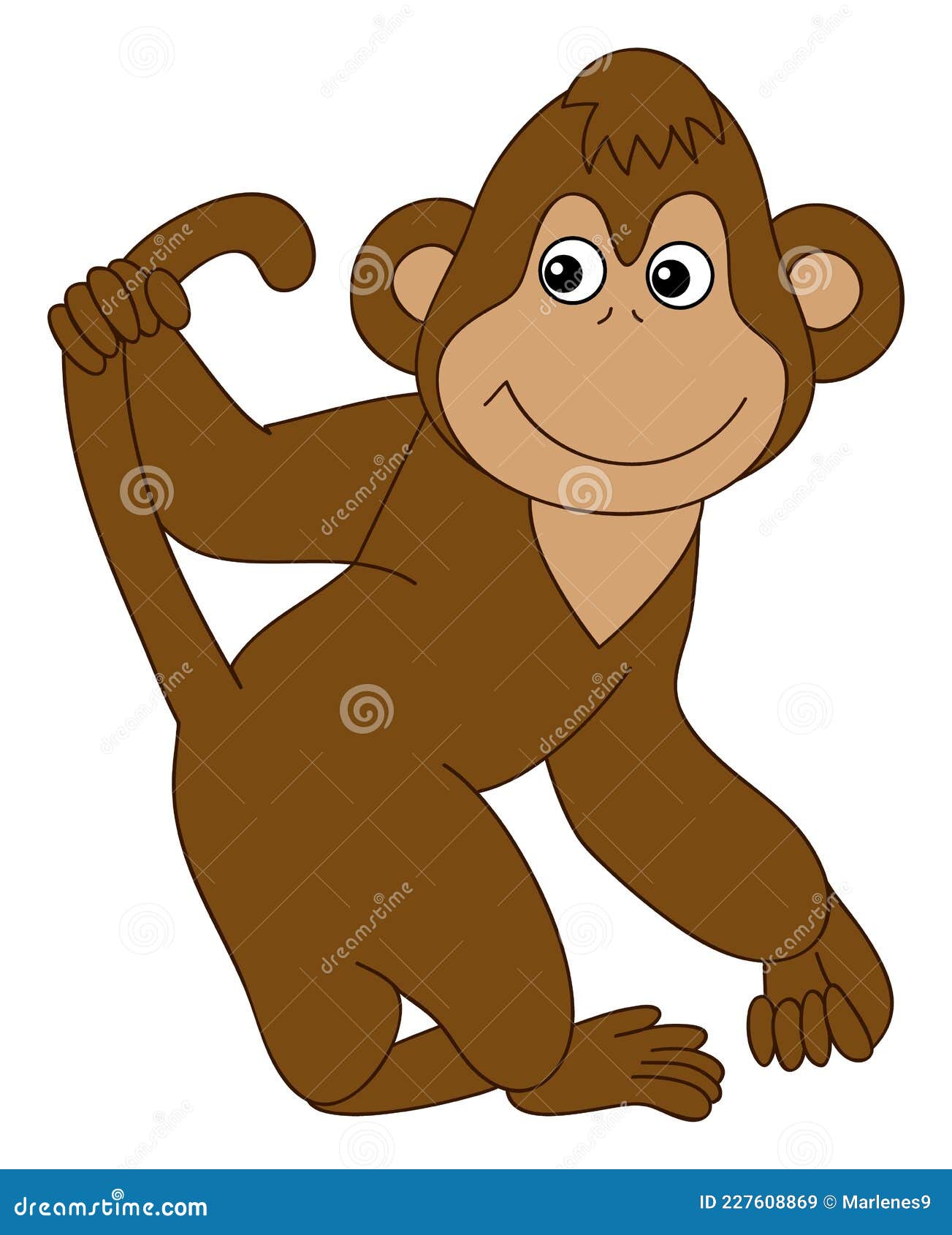 Cute Baby Monkey Standing. Vector Baby Monkey Stock Vector ...